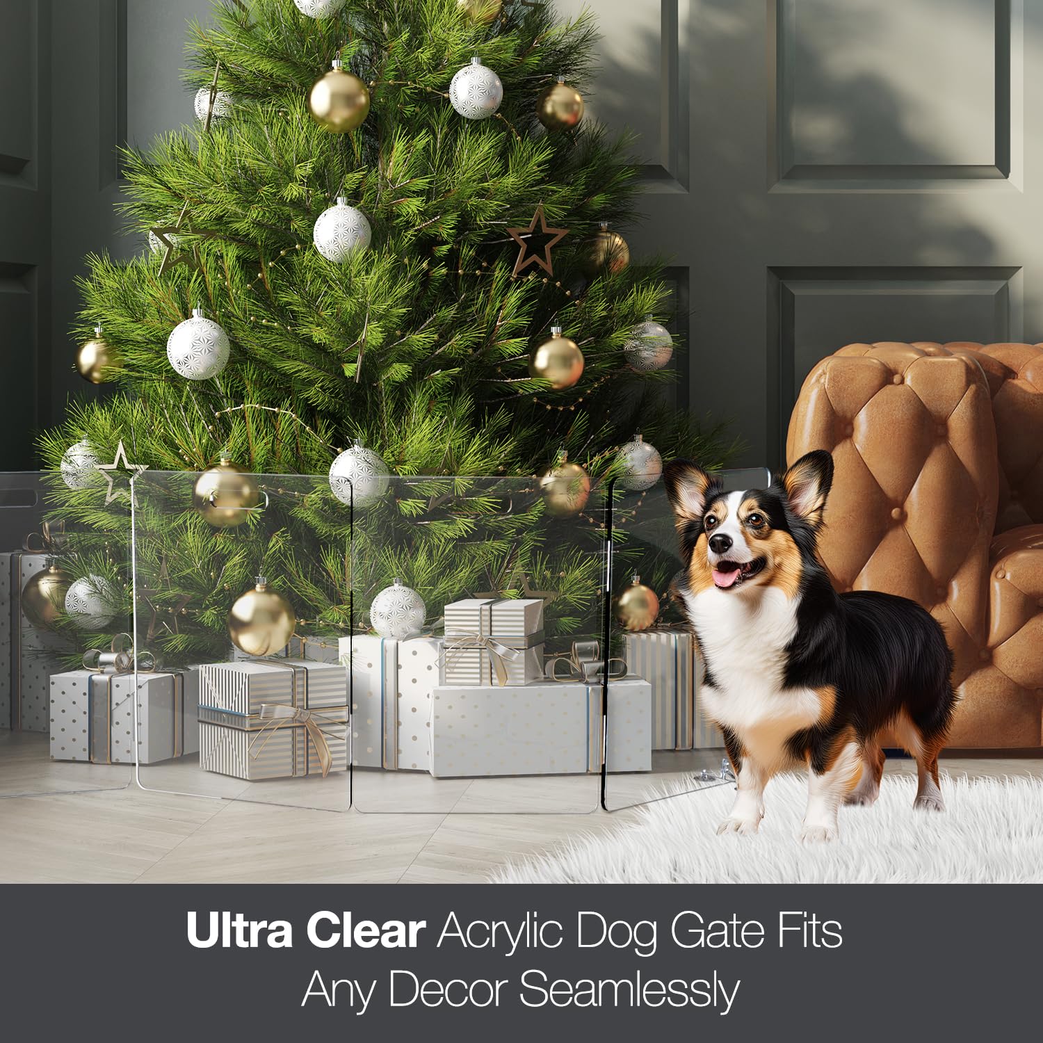 Snapklik.com : Premium Acrylic Dog Gate Fence Panel Large Clear Dog ...