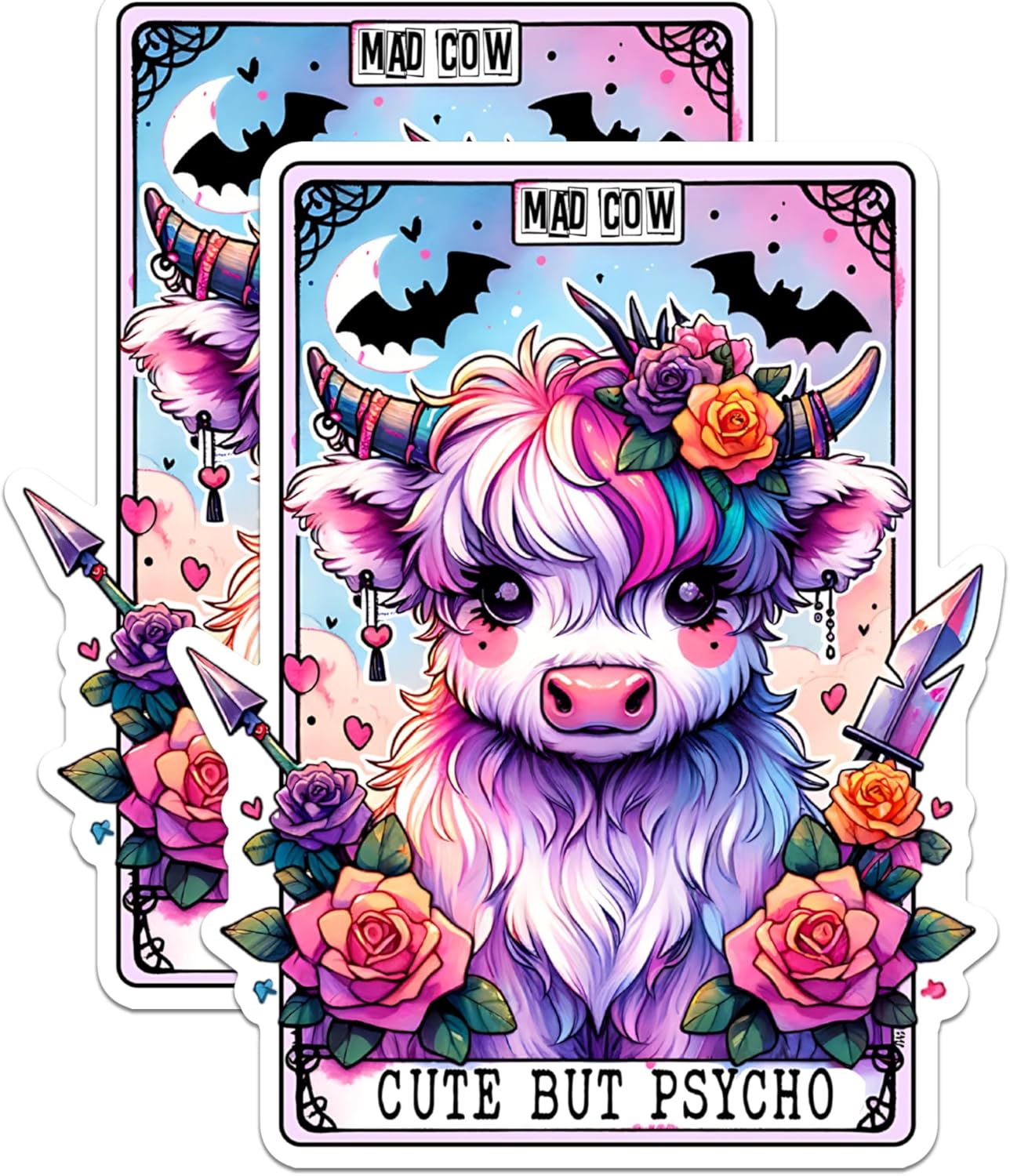 Amazon.com: (2 Packs) Cute But Psycho Tarot Card Magnets - Funny ...