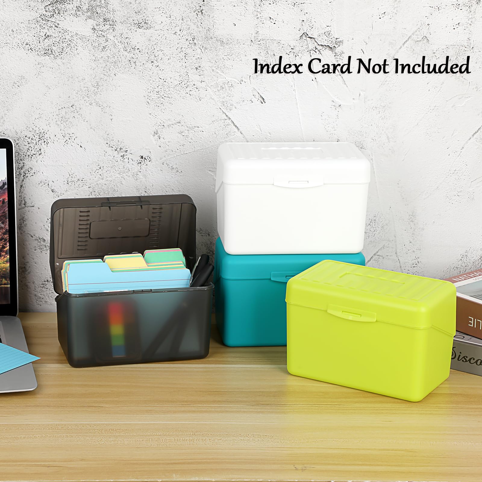 Snapklik.com : BTSKY 4 Pack 4 X 6 Inch Index Card Box - Index Card ...