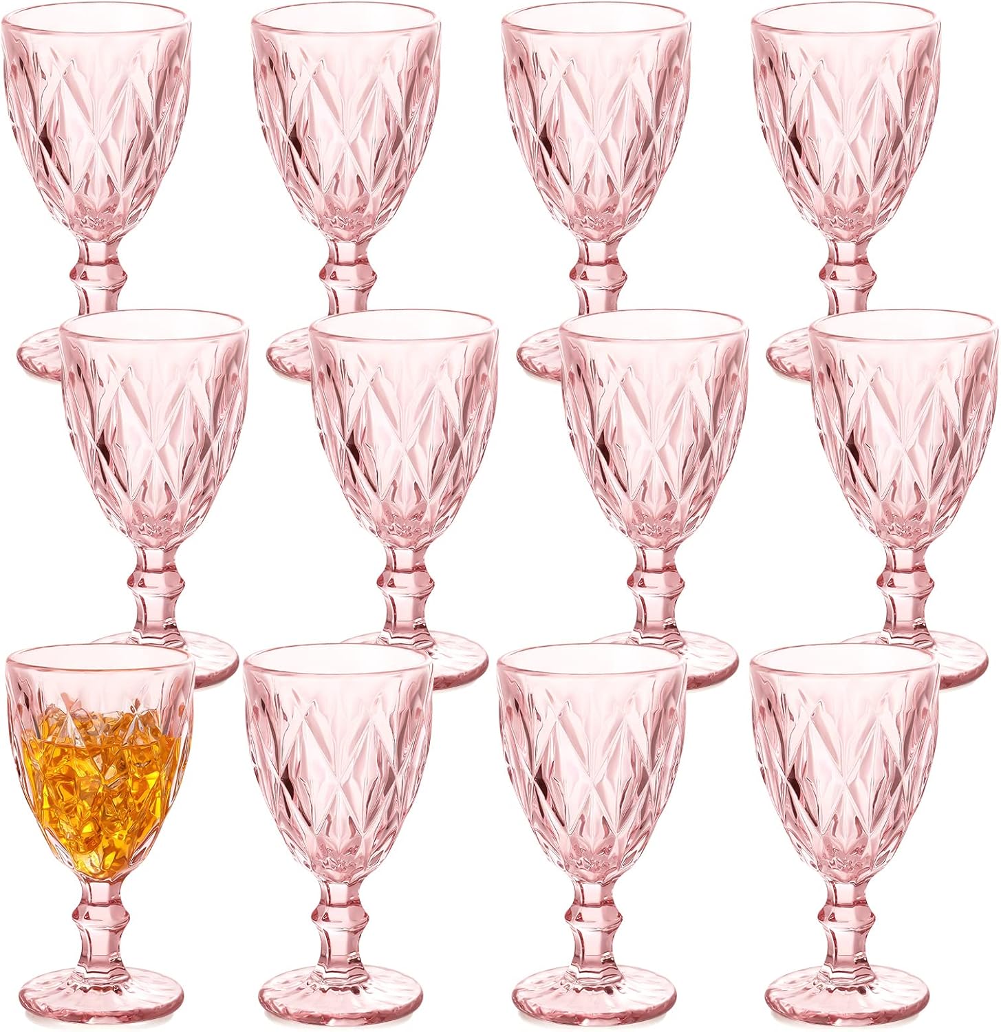 Amazon.com | Yinder Glass Goblet Vintage Wine Goblet Embossed Glassware ...