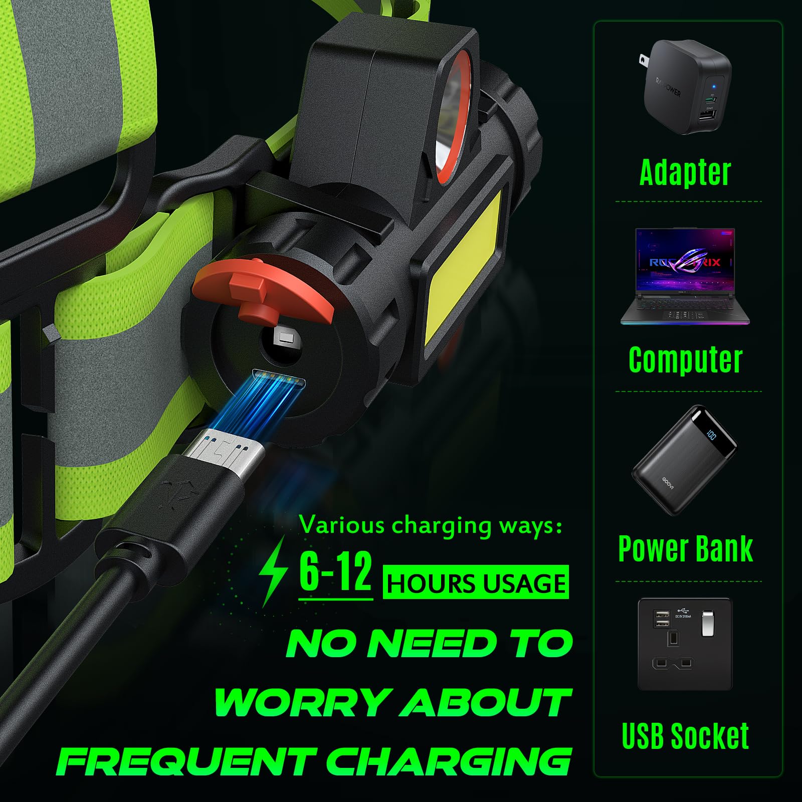 Snapklik.com : LED Reflective Vest,Light Up Running Vest,Led Vest,Light ...