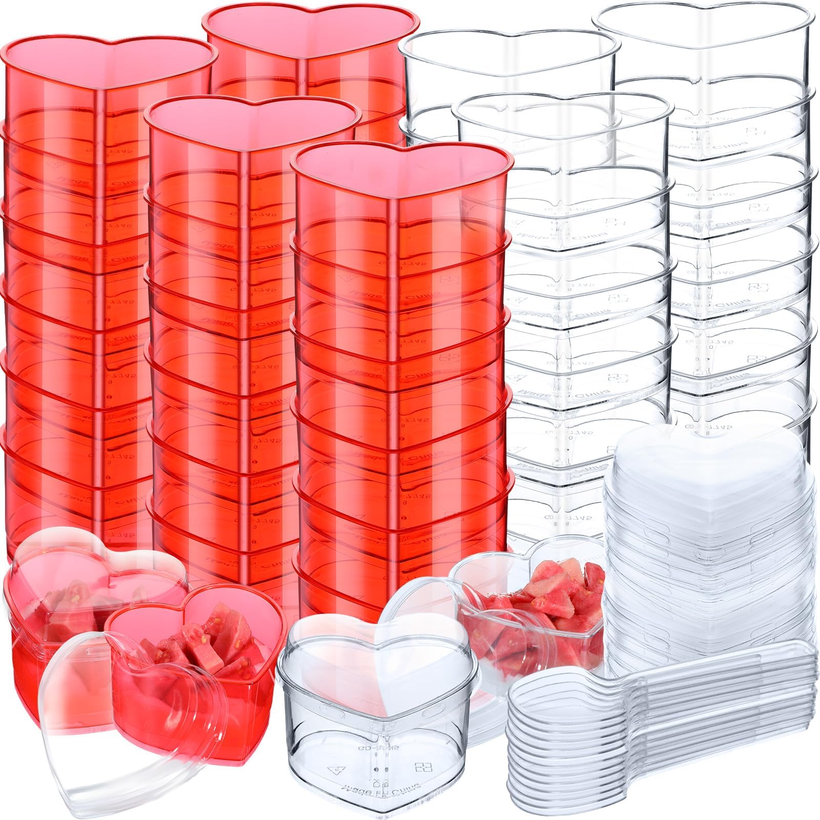 Amazon.com | Wenqik 48 Set Valentine's Day Mini Dessert Cups with Lids ...