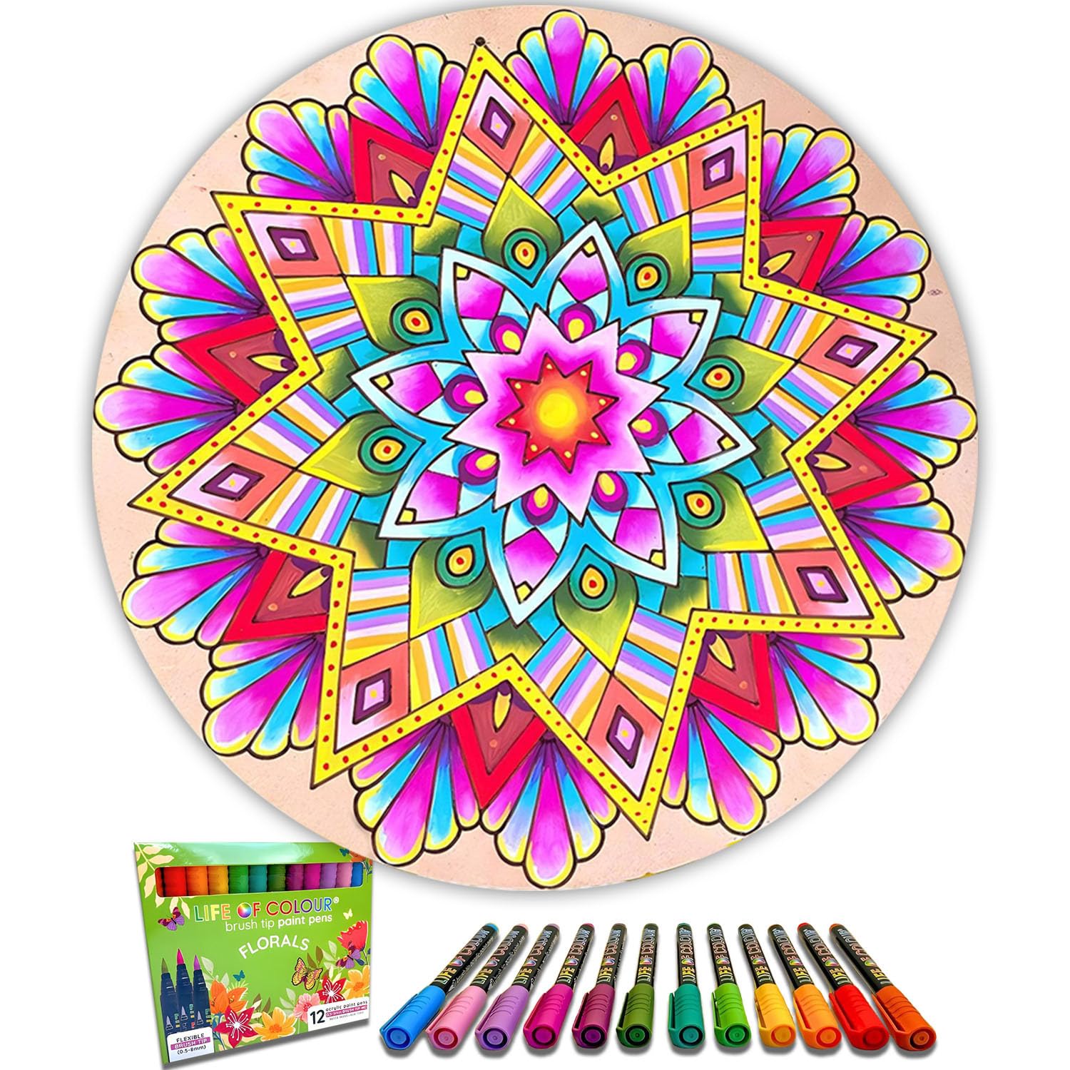 Amazon.com: Life of Colour Mandala Painting Kit - Color Your Own Beach ...