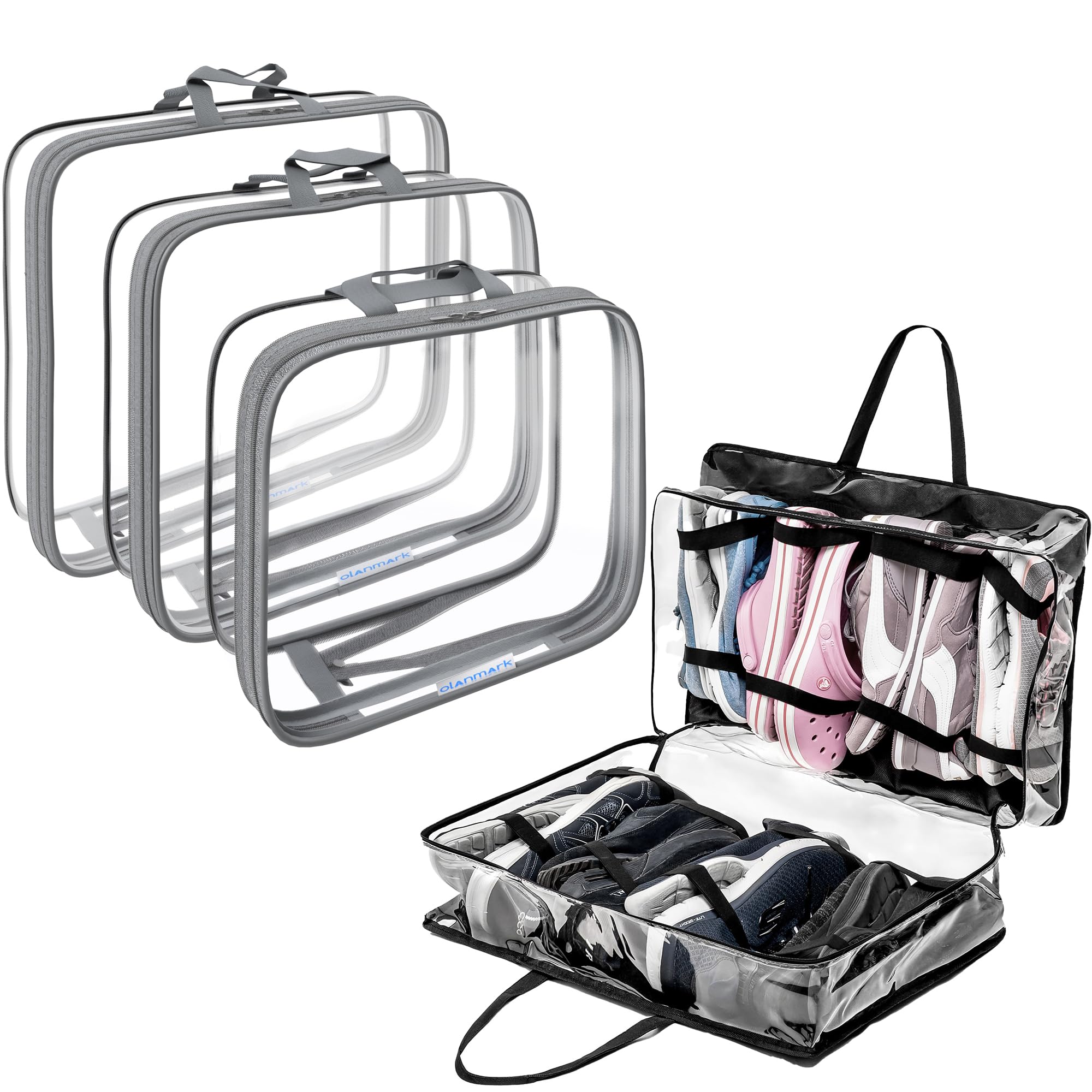 Amazon.com: Clear Compression Packing Cubes 3 Set - Shoe Travel Bag for ...