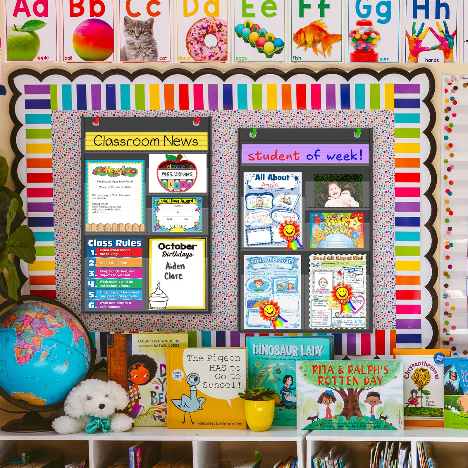 Snapklik.com : ALSLEA 2 Piece Black Pocket Chart For Classroom ...