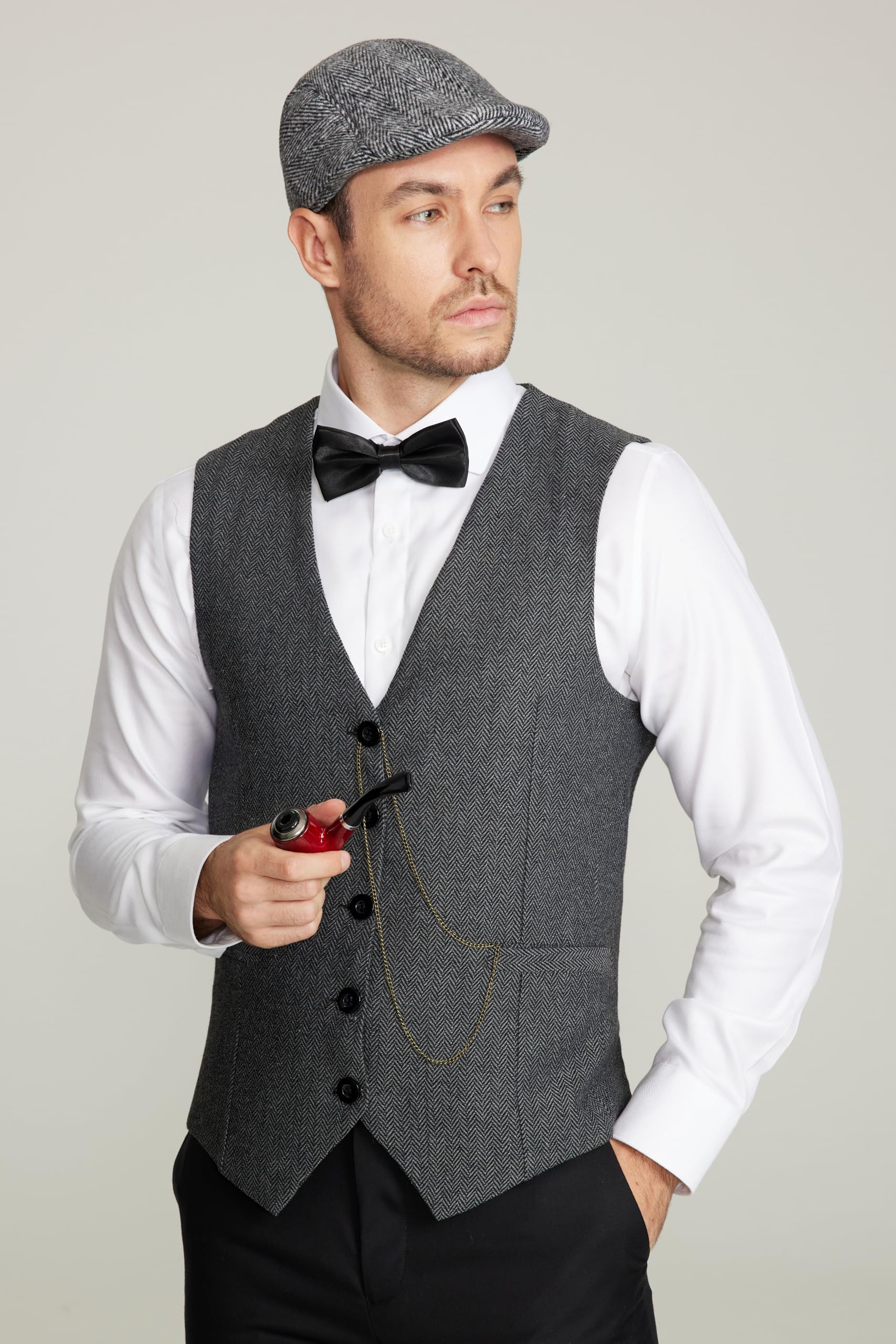 Snapklik.com : 1920s Mens Costume Gatsby Gangster Vest Fedora Hat ...