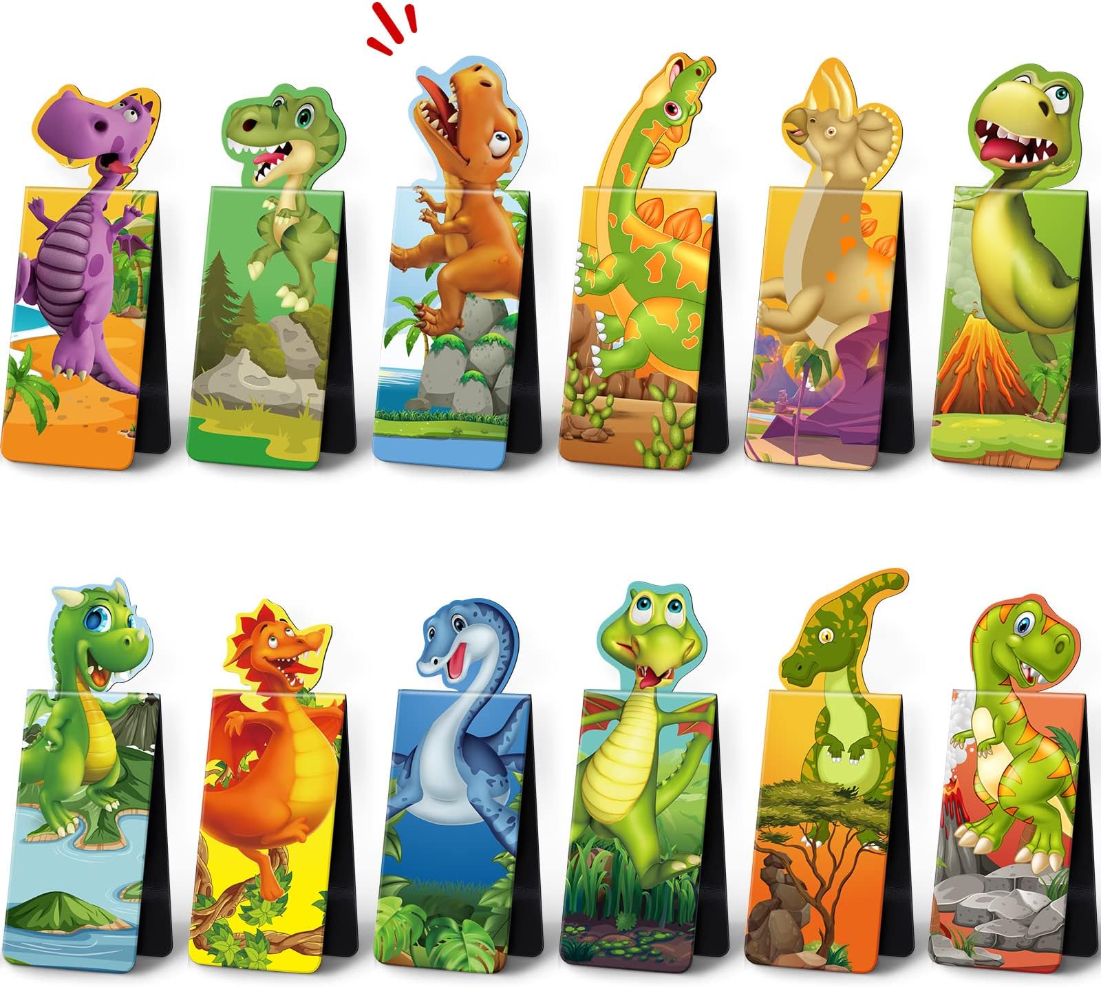 Amazon.com: Kisston 100 Pcs Dinosaur Scratch Bookmark DIY Bookmark ...