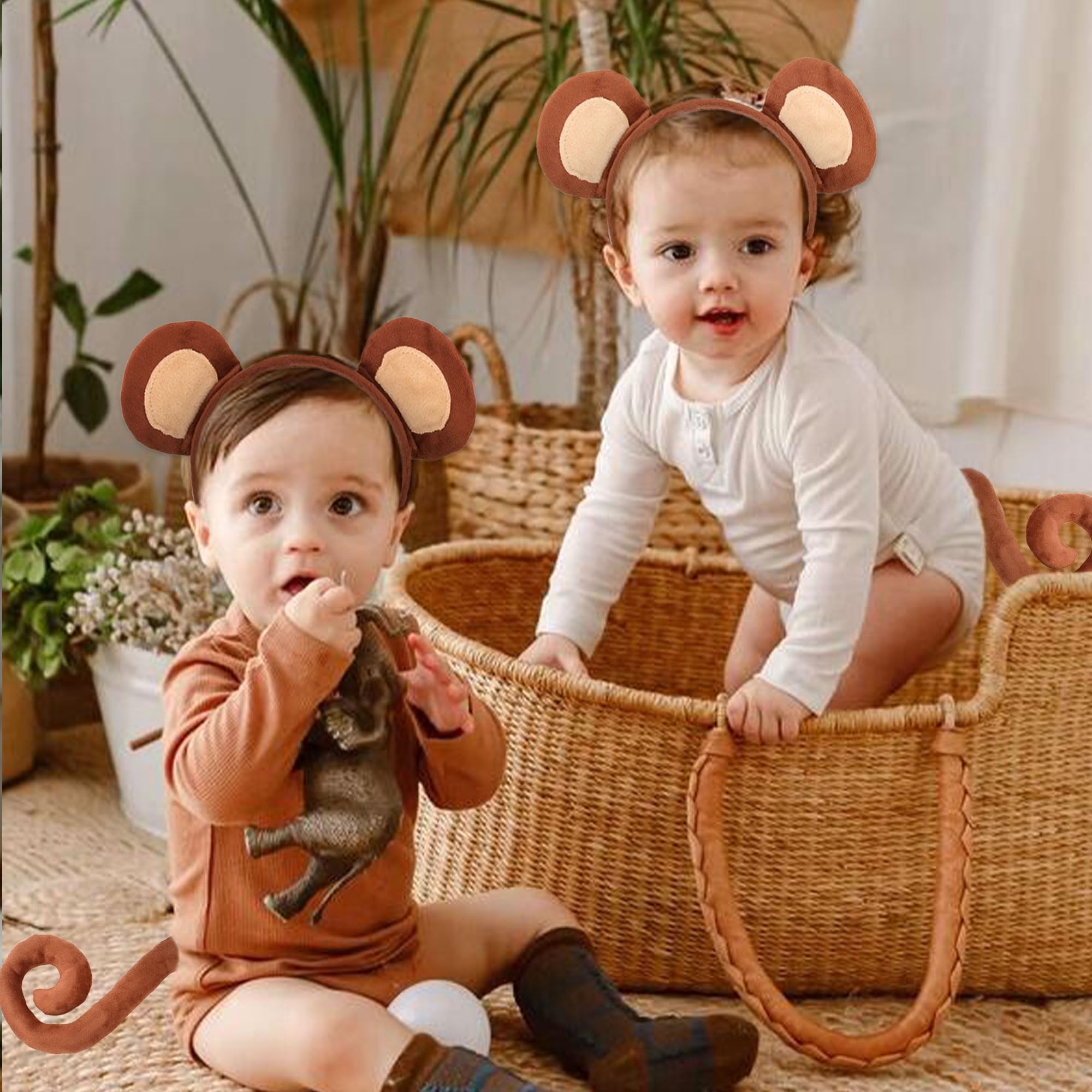 Snapklik.com : Monkey Costume Kids Monkey Ears Monkeys Headband Tail ...