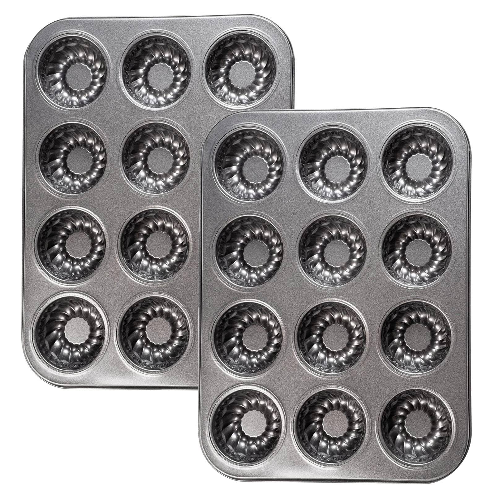 Snapklik.com : Mini Bndt Cake Pan 2 Pack, Nonstick Brownie Bowl Pan 12 ...