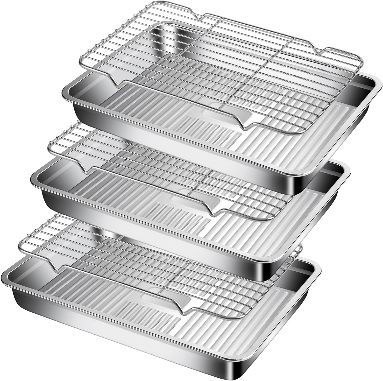Amazon.com: GIUOIDUO Baking Sheet with Rack Set (3 Pans + 3 Racks ...