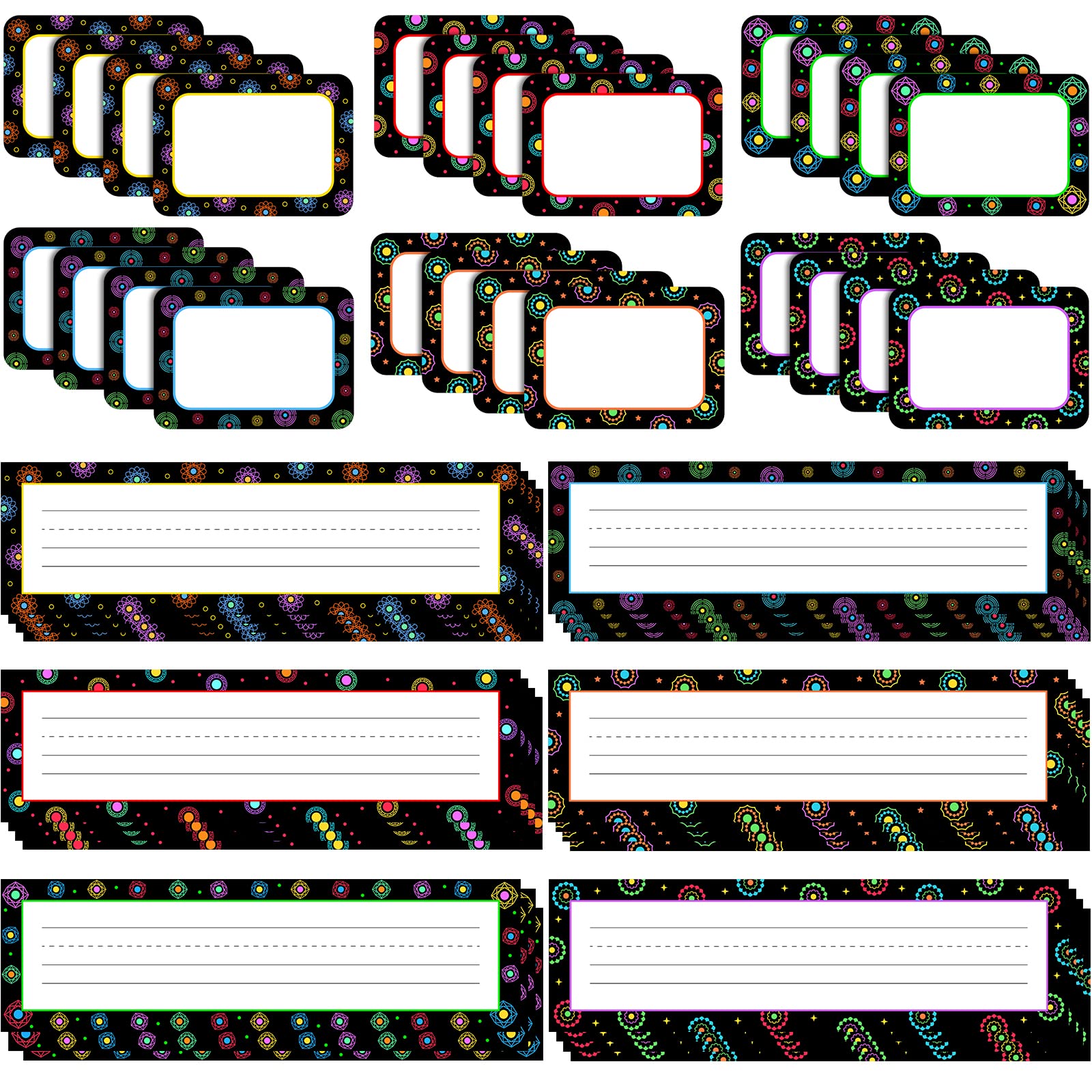 Buy 48 Pieces Press Dots on Black Name Plates Press Dots on Black Name ...