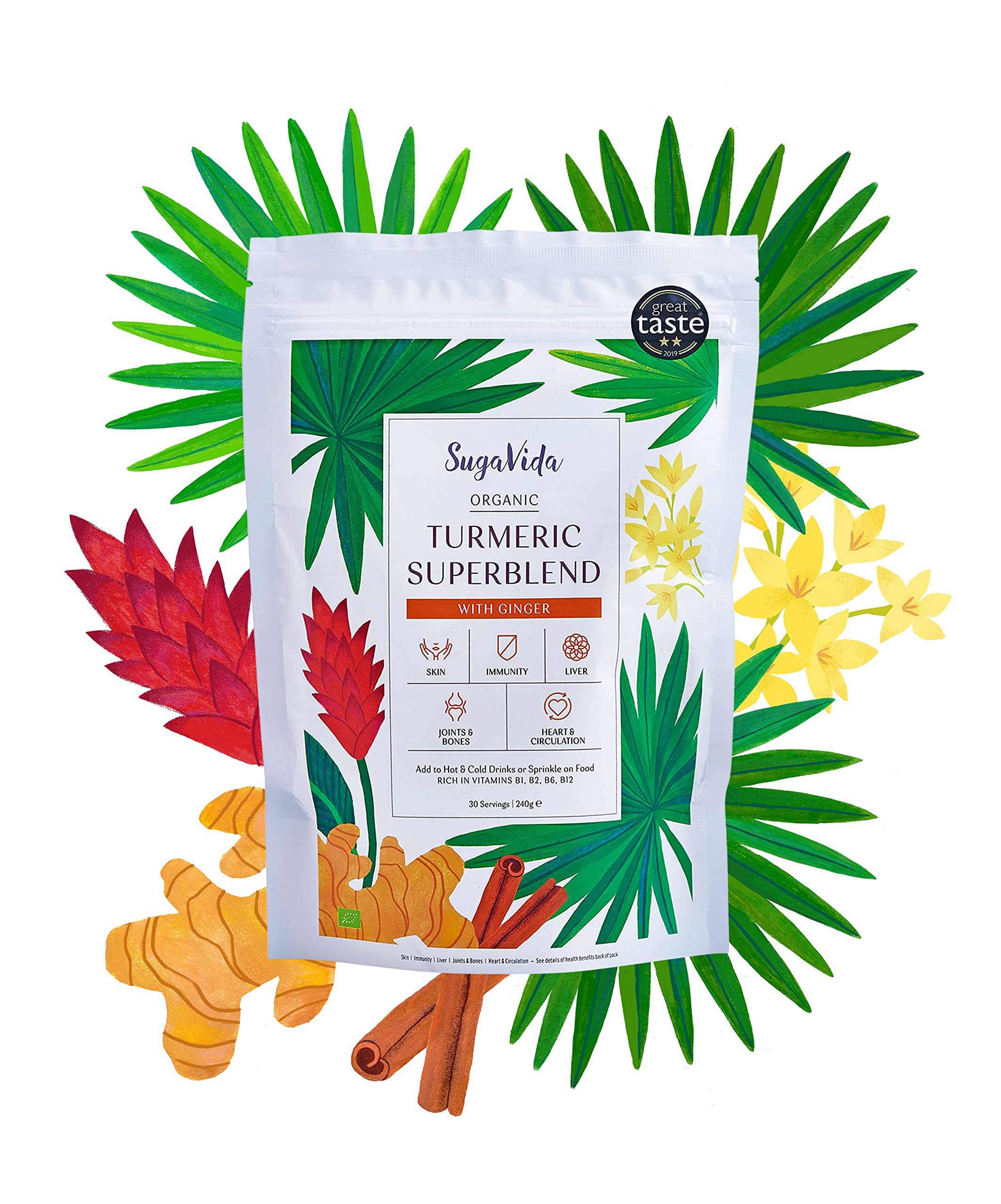 Sugavida Organic Turmeric Superblend With Ginger 240 Grams Triple ...