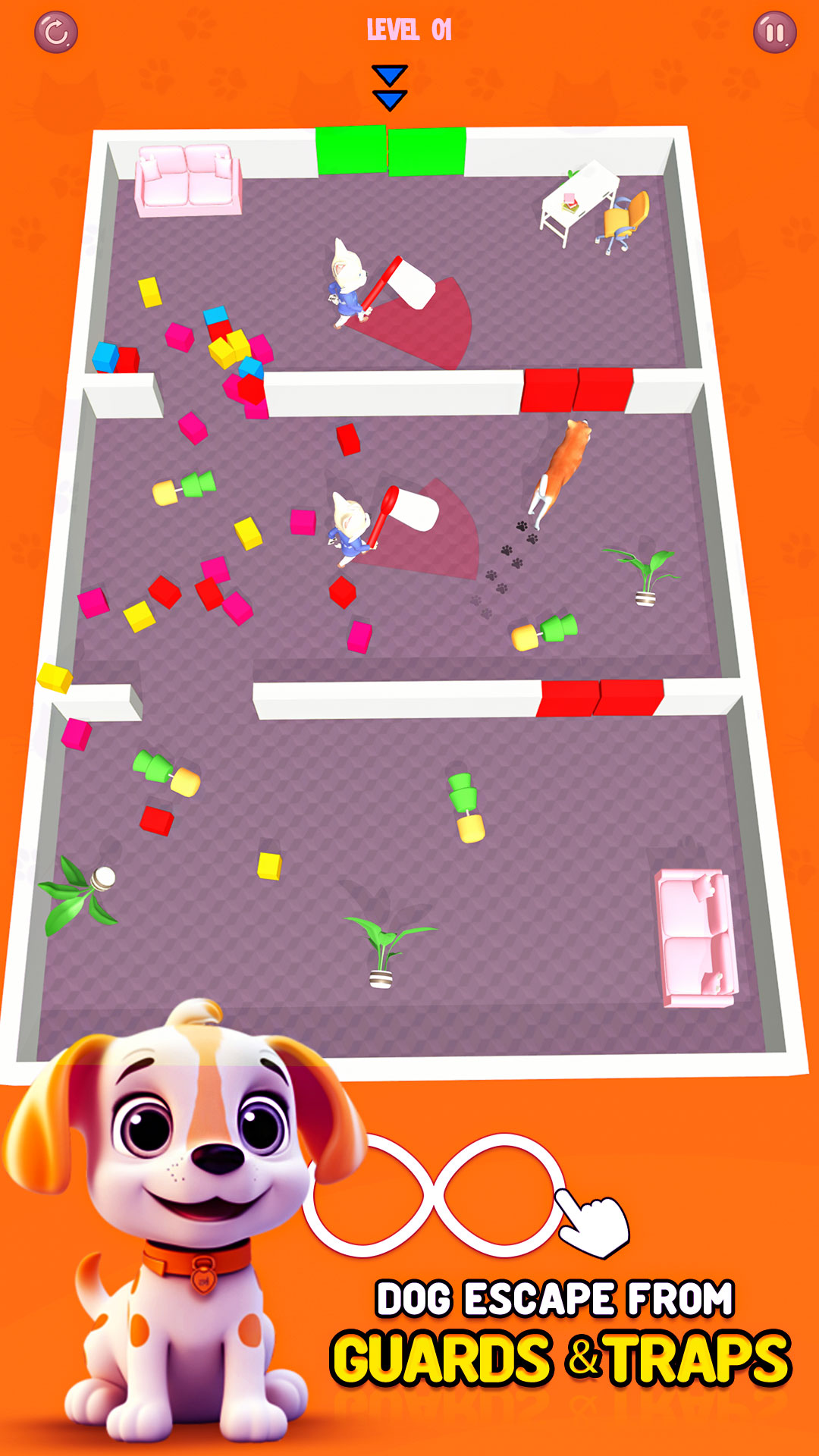 Pet Dog Hide & Seek Escape 3D - Find Dog Hide & Seek Puzzle 3D Puppy ...