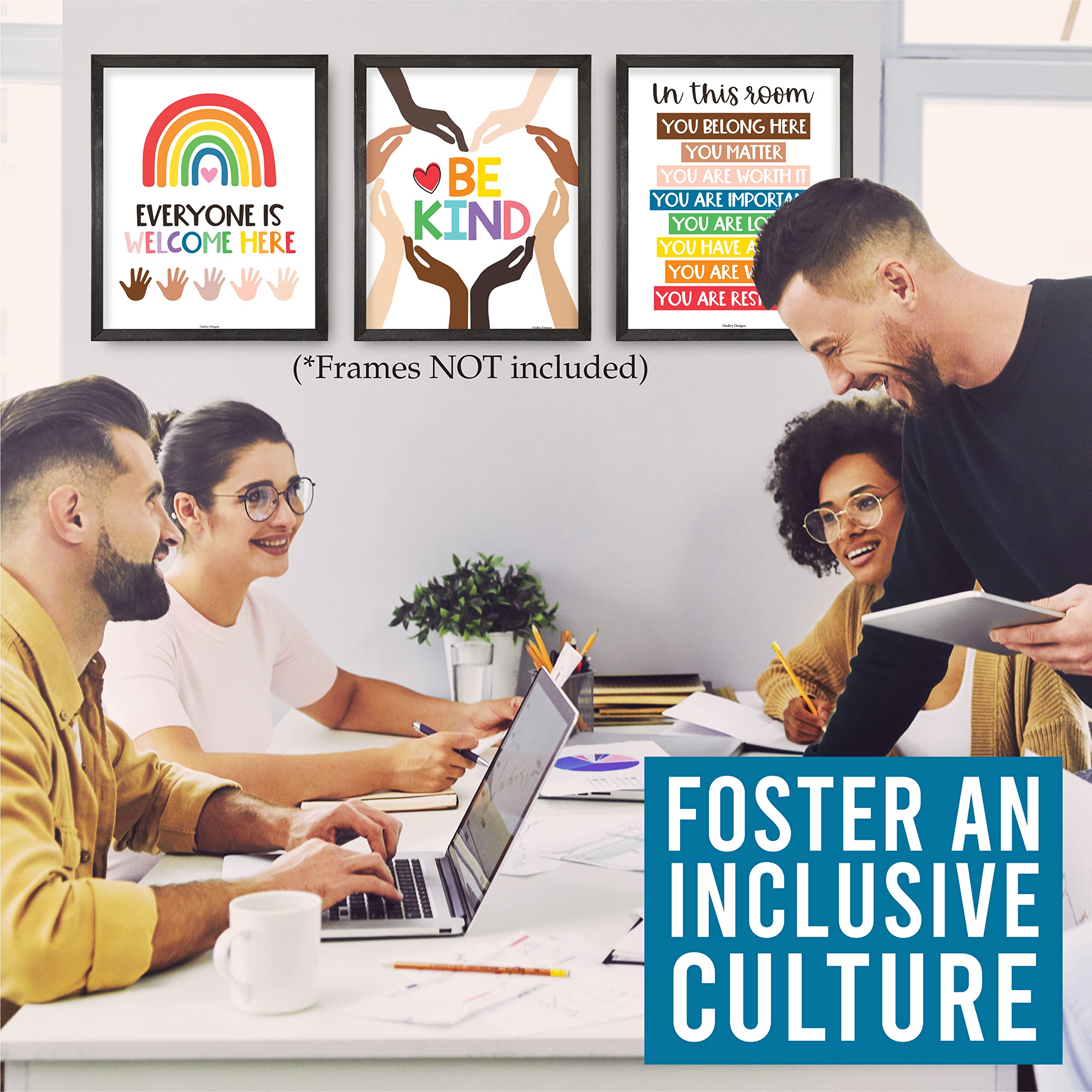 Buy 6 Rainbow Poster Diversity Posters for Classroom Decor for Teachers ...