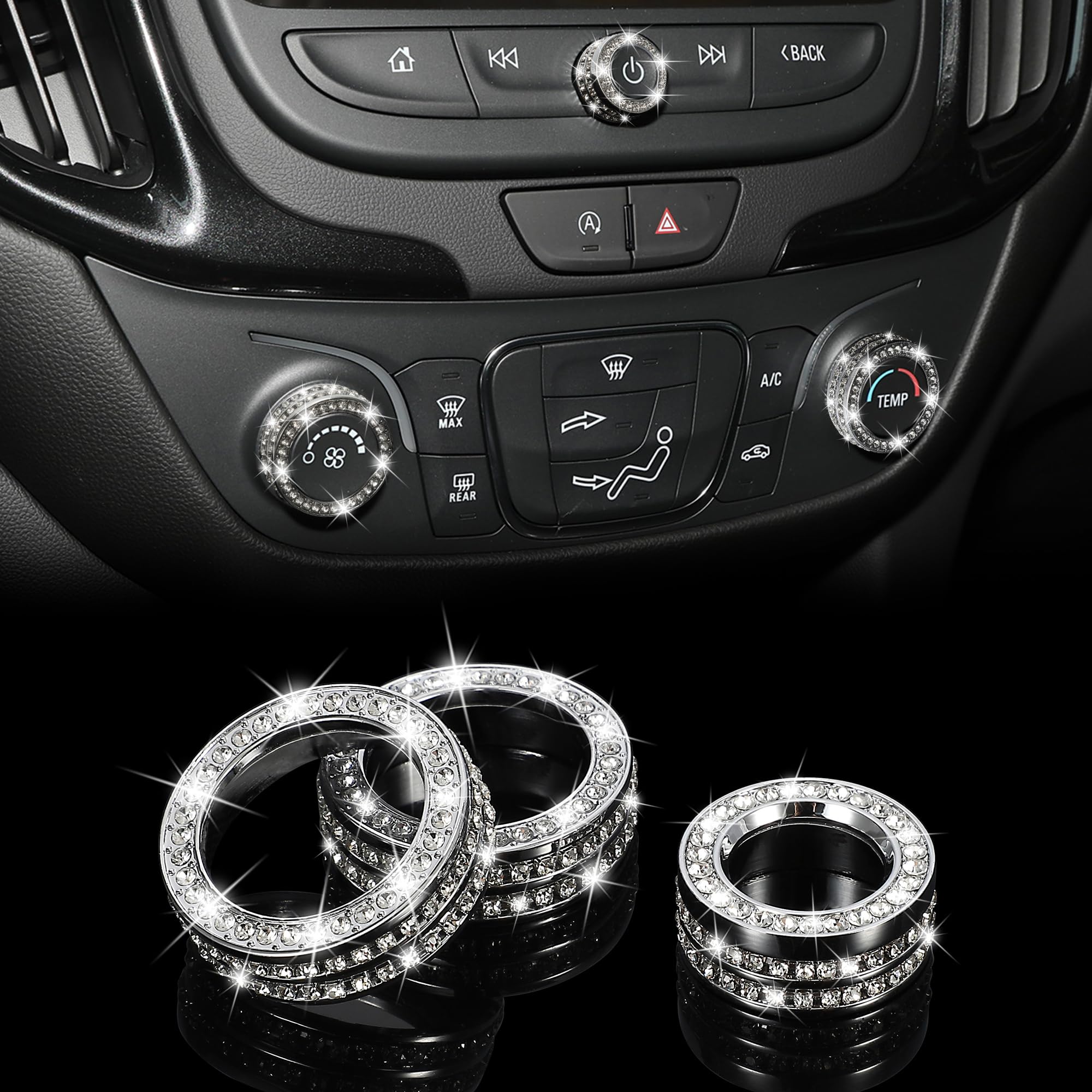 Amazon.com: TOMALL Bling AC Air Conditioning Knob Button Cover ...