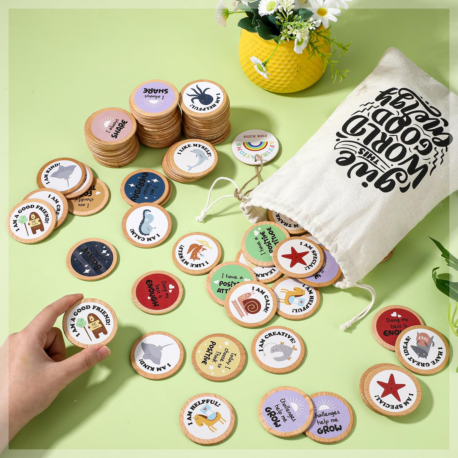 Snapklik.com : 100 Pcs Positive Affirmations Chips Bulk Motivational ...