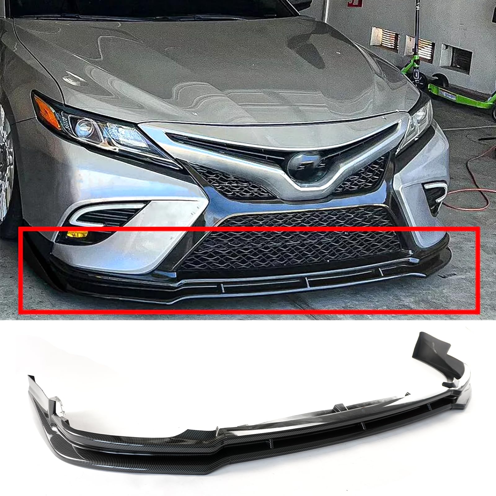 Amazon.com: skkyoro Front Bumper Lip 3Pcs For Toyota Camry SE XSE 2018 ...