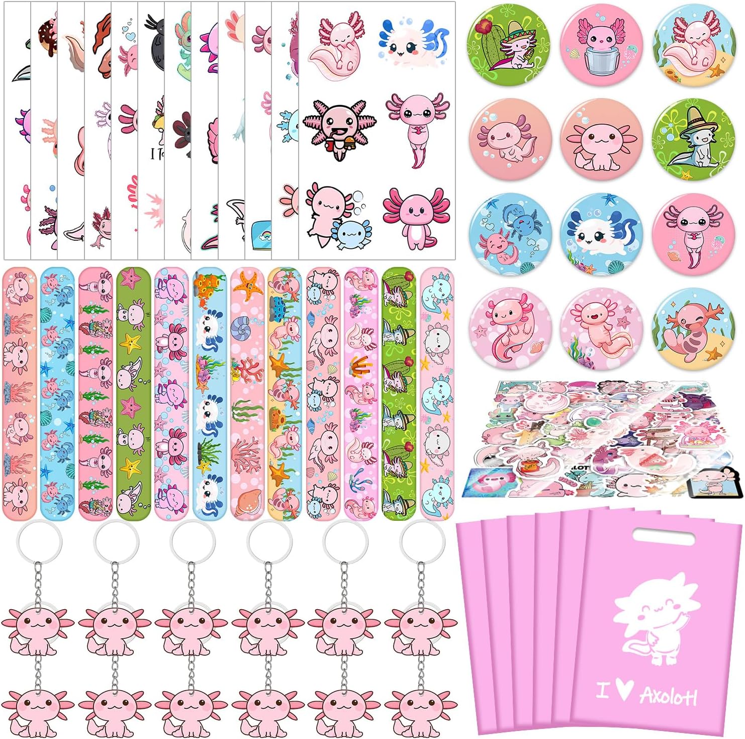 Amazon.com: YYMYMGJ Axolotl Party Favors 110 PCS Axolotl Theme Slap ...