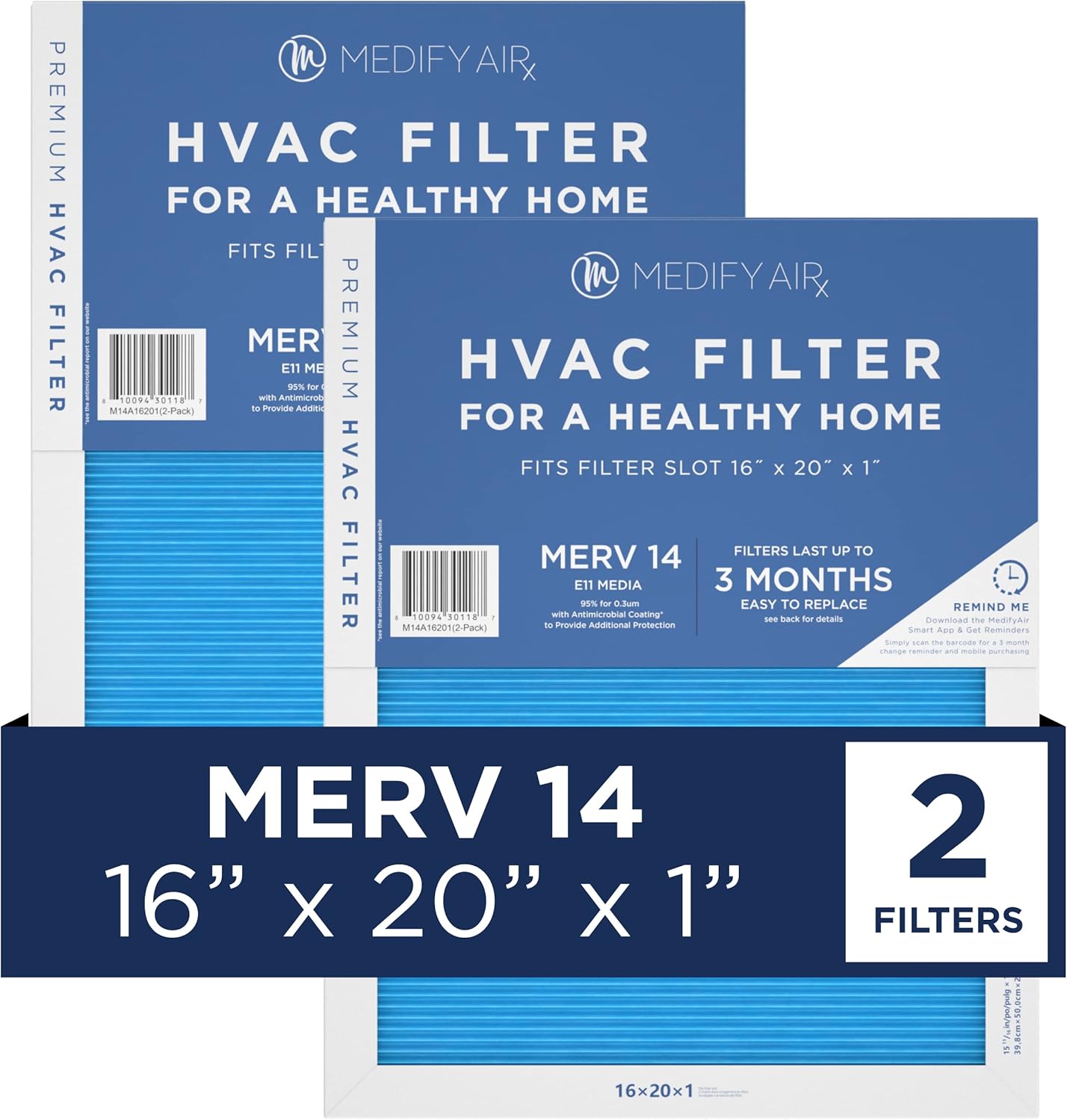 MEDIFY PRO 16x20x1 Filter - MERV 14 - E11 Media - Air Cleaning ...