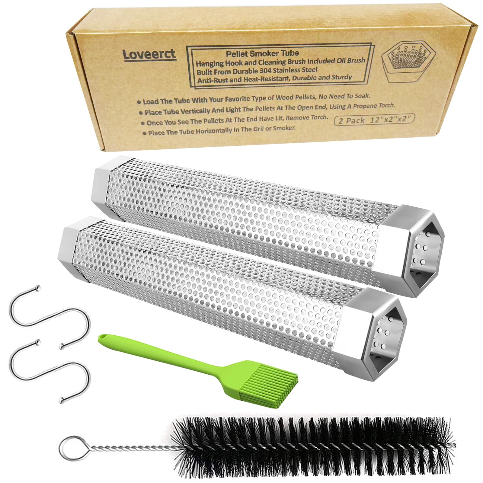 Amazon.com : 2 Pack Smoke Tube for Pellet Smoker,Pellet Smoker Tube ...