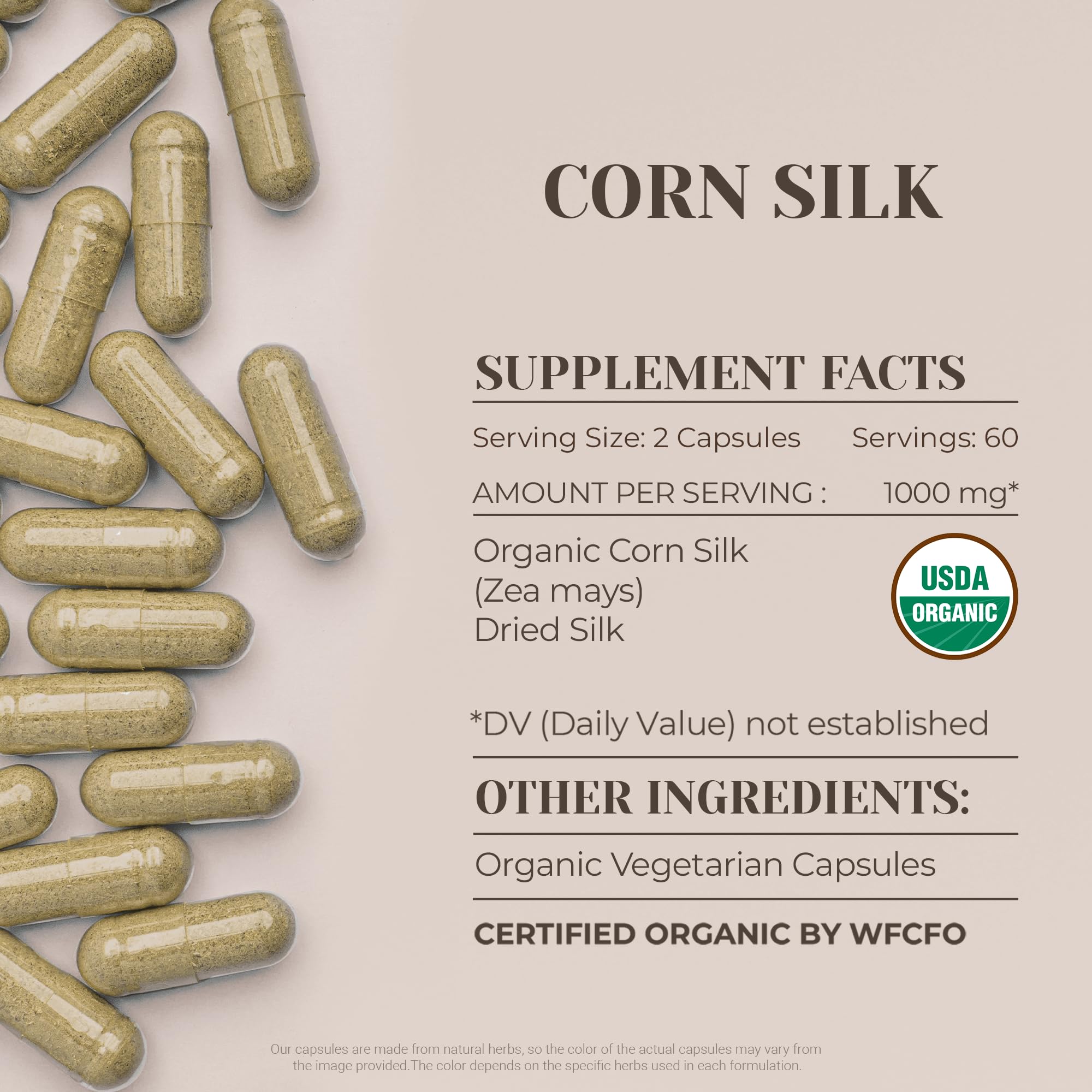 Snapklik.com : Corn Silk USDA Organic 120 Capsules High-Potency Natural ...