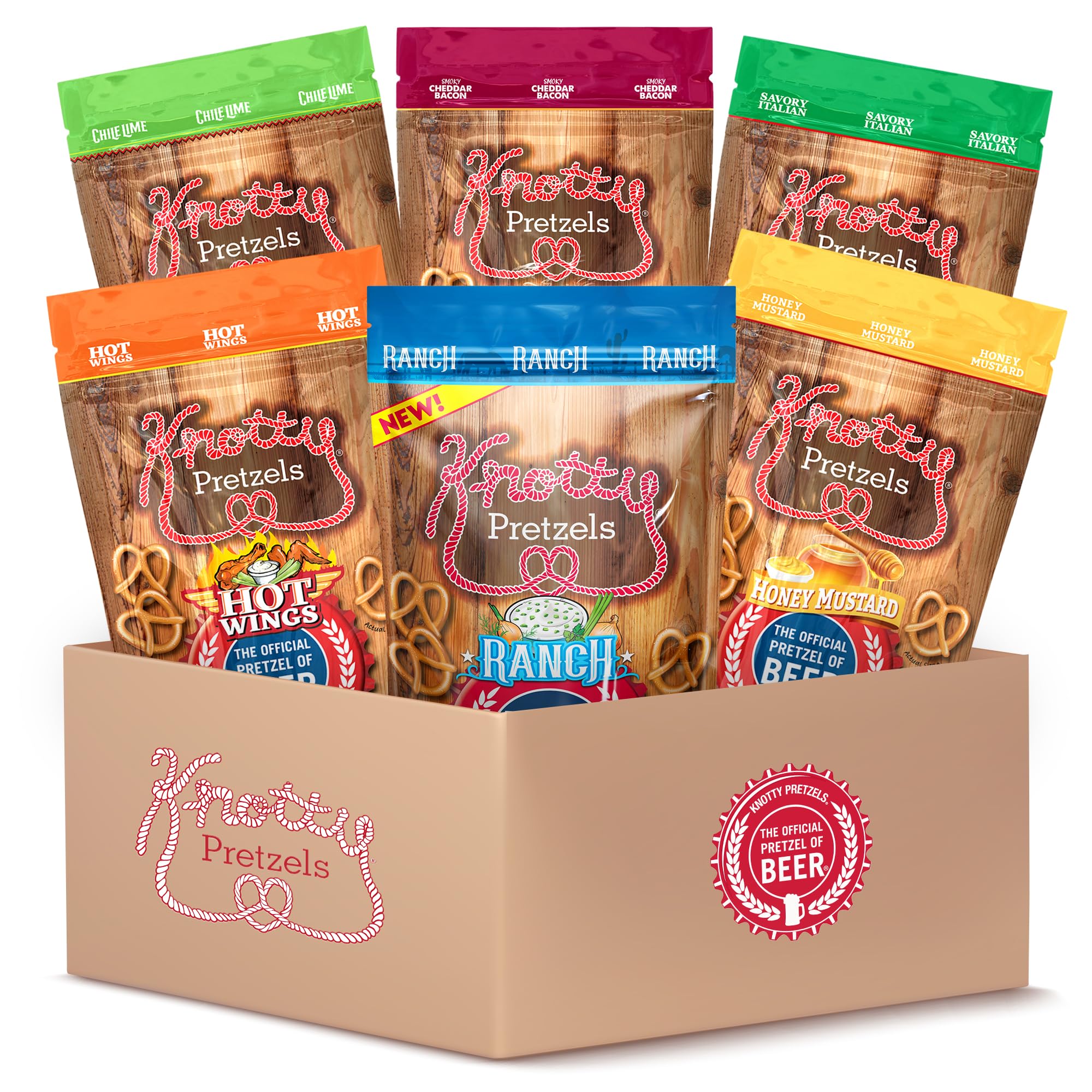 Amazon.com: Knotty Pretzels - "The Official Pretzel of Beer" 7.5 Ounce Pretzel in Resealable ...
