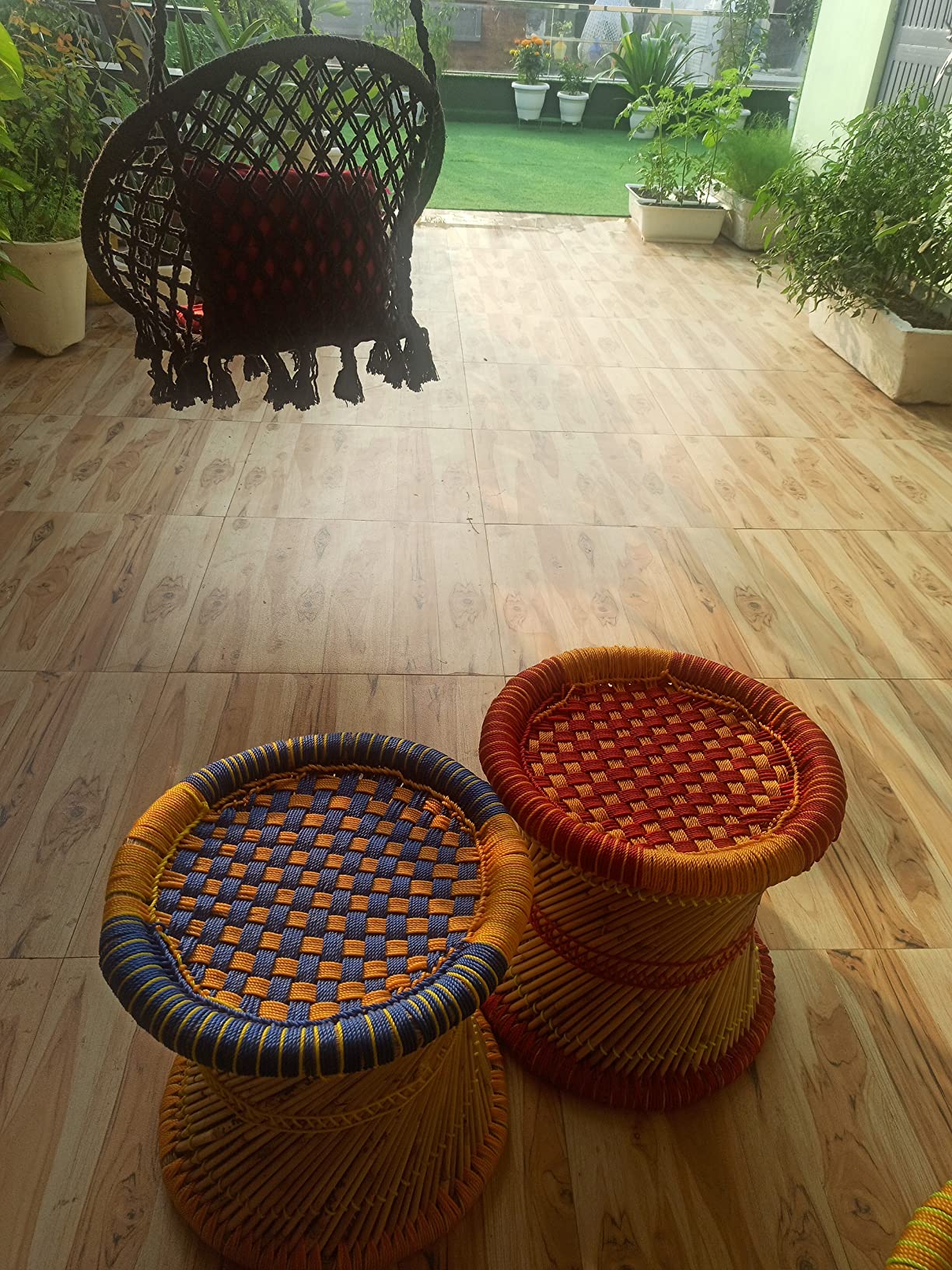 YASHIKA CREATION ! Combo Cane Wood Stool Indoor/Outdoor/Mudah ...