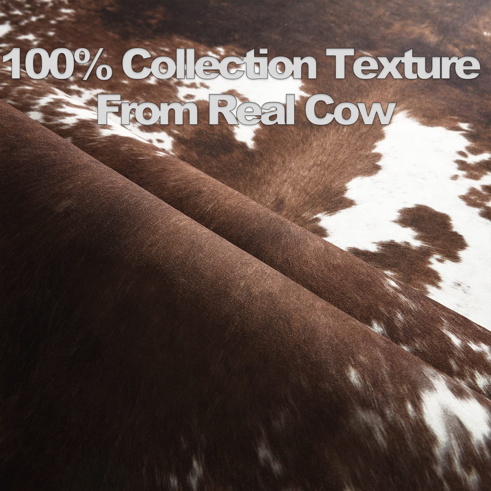 B BENRON Luxury Cowhide Rug Faux Cow Rug for Living Room 4.6x5.2ft ...