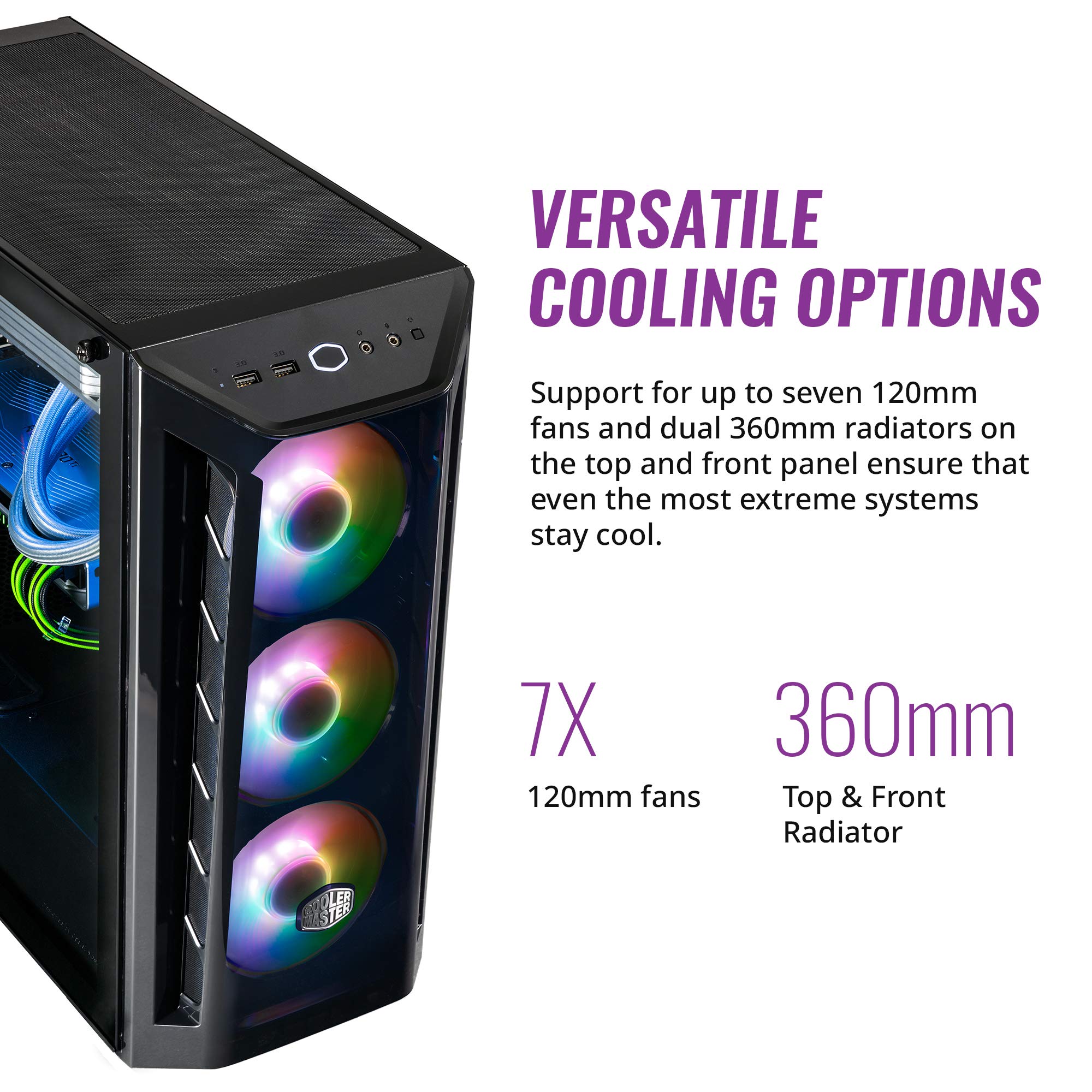 Buy Cooler Master MasterBox MB520 ARGB - ATX PC Case with Tinted Front ...