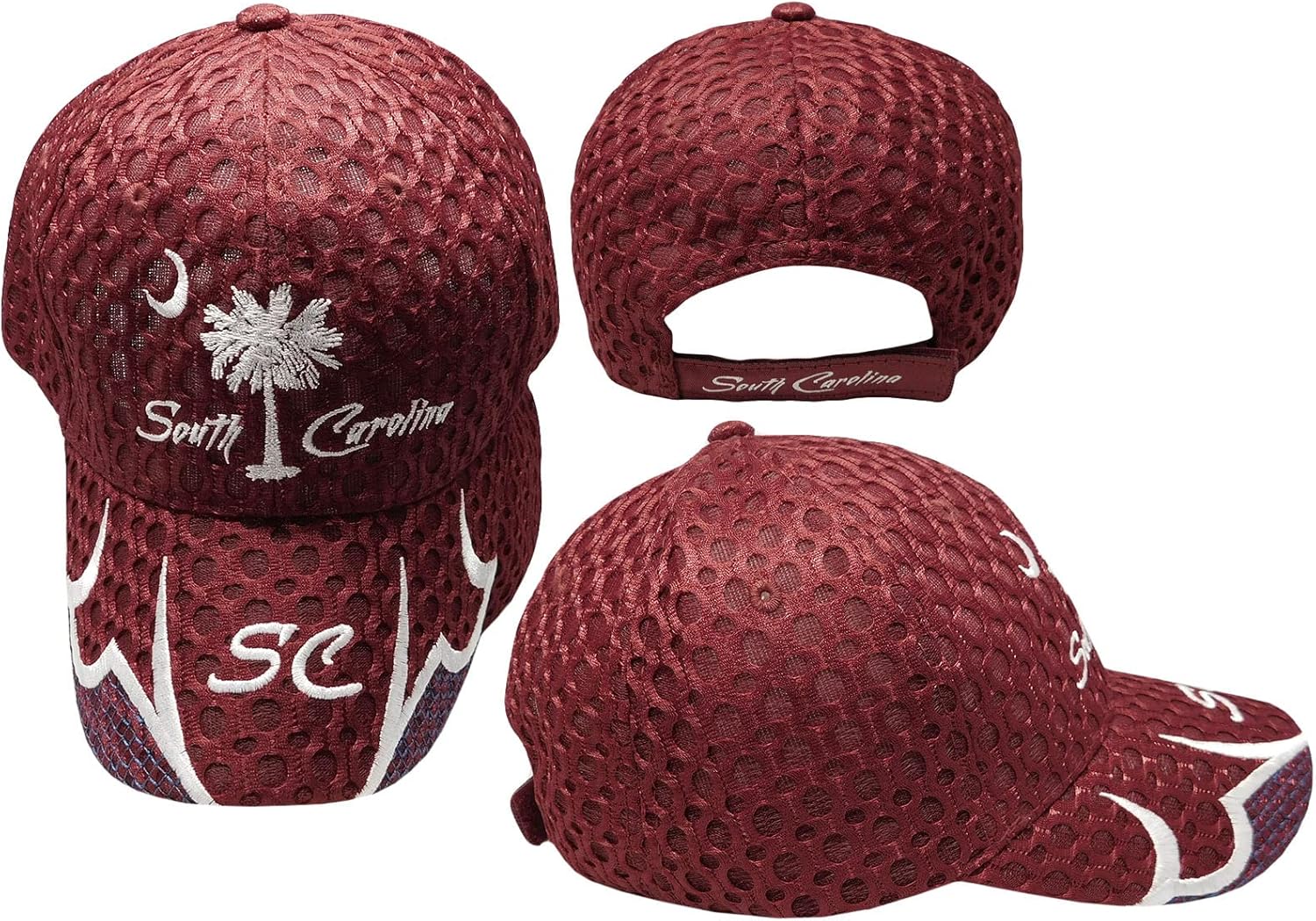 AES South Carolina SC State SC On Bill Mesh Red Embroidered Cap Hat ...