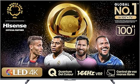 Hisense Television QD7N Pantalla 100 Pulgadas,QLED Smart Google TV UHD ...