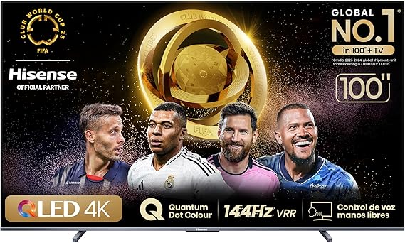 Hisense Television QD7N Pantalla 100 Pulgadas,QLED Smart Google TV UHD ...
