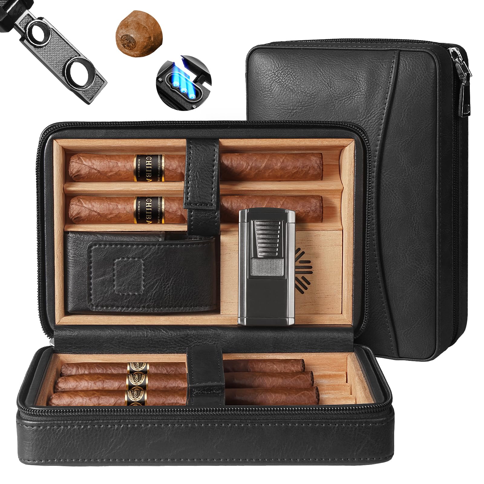 Amazon.com: Cigar Humidor, Cigar Case Including Cigar Accessories with ...