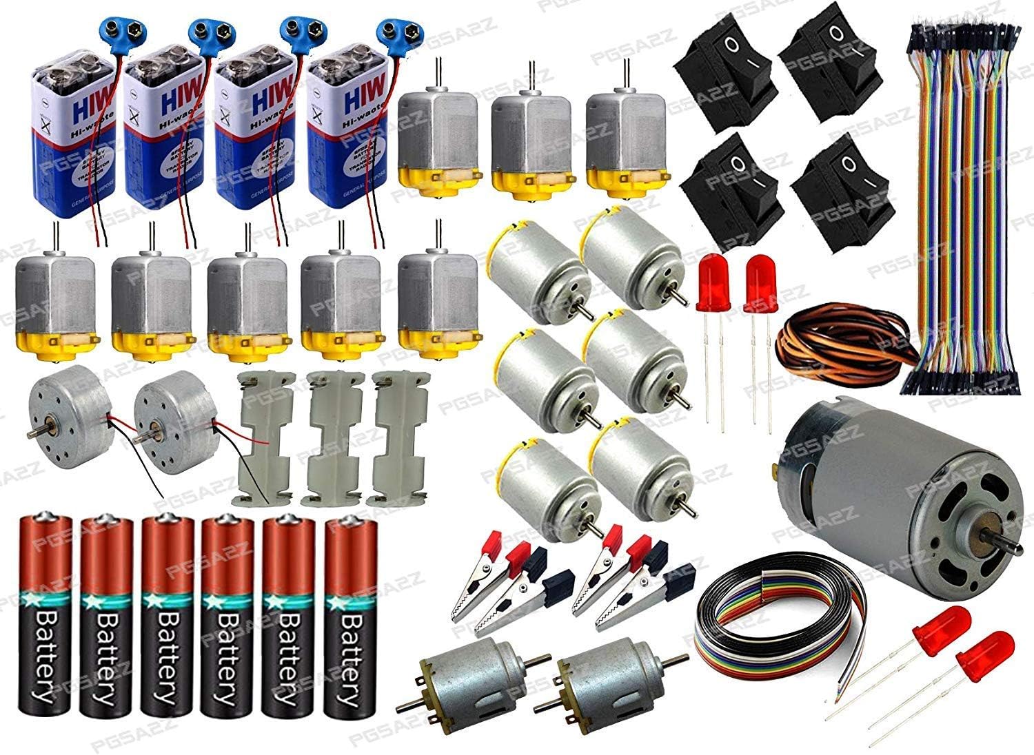 Buy PGSA2Z DIY DC Motor Kit – Components Including 3V–12V Motors, 9V ...