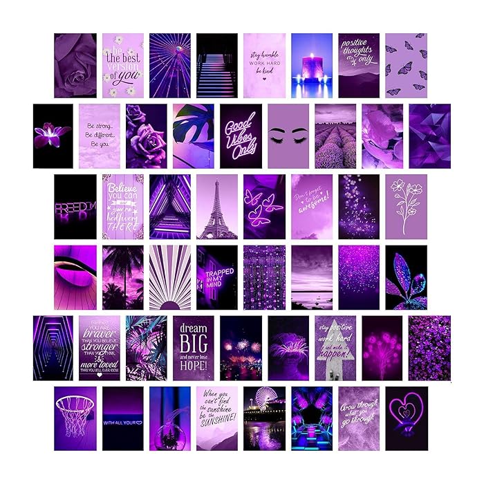 Buy Woonkit Purple Wall Collage Kit Aesthetic, Collage Kit for Wall ...