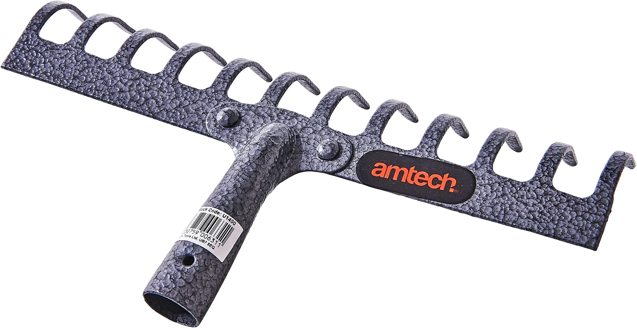 Garden Rake Soil Leaves Leaf Raker 12 Teeth Carbon Steel with PVC Grip ...