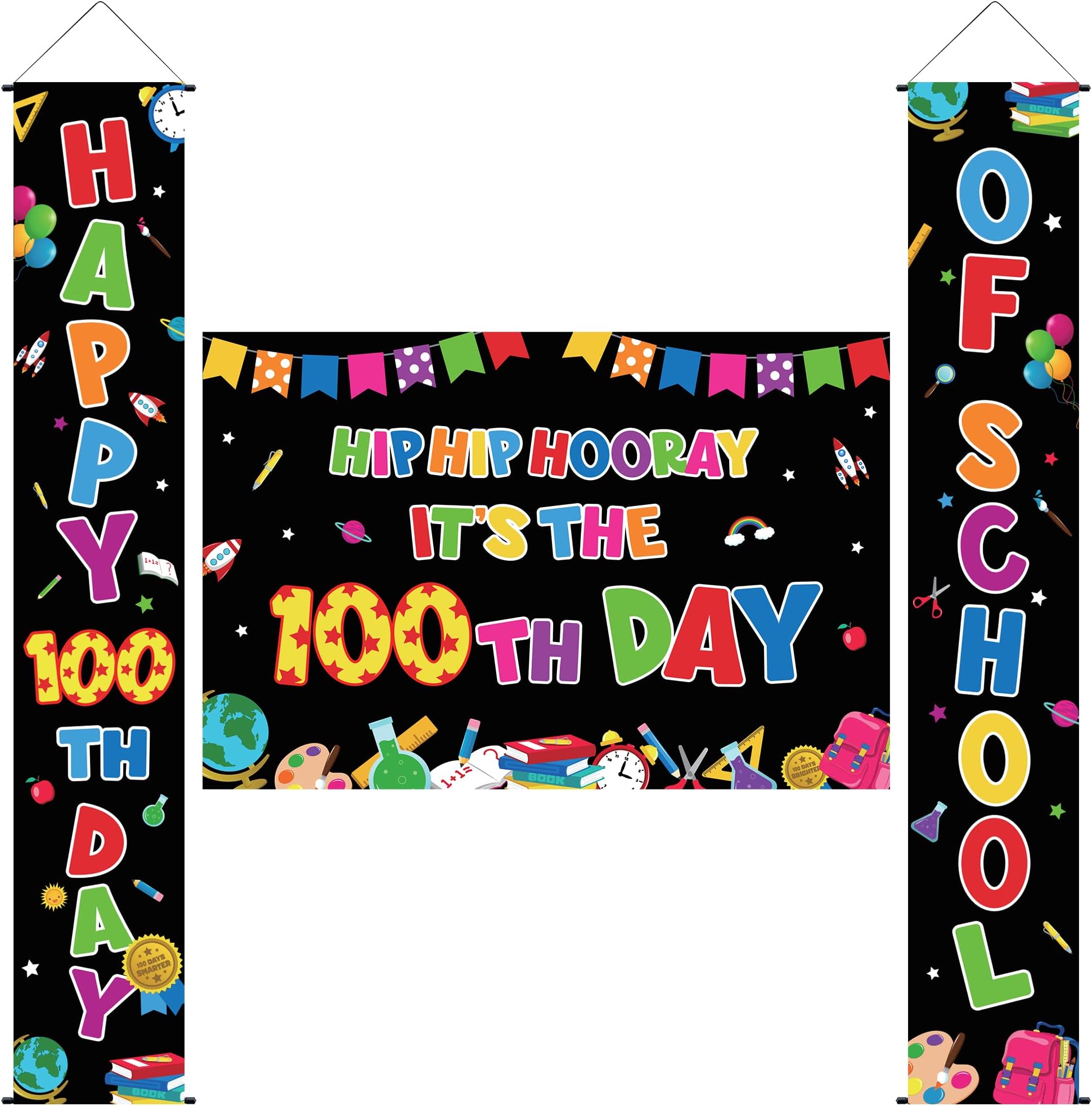 Amazon.com: 100th Day of School Decorations, NO-DIY Happy 100 Days of ...