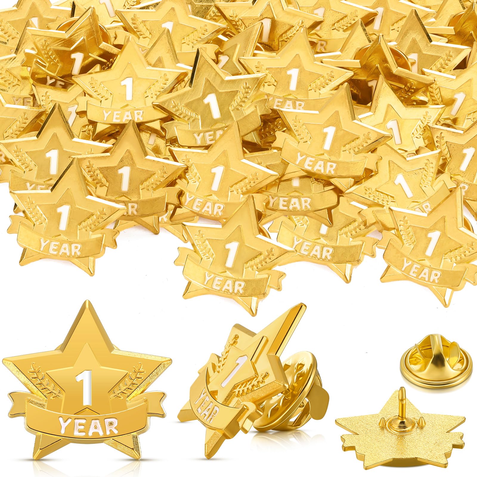 Amazon.com : Remuuly 36 Pcs Year Service Award Star Lapel Pins Year of ...