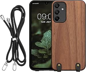 Amazon.com: kwmobile Wooden Crossbody Case Compatible with Samsung Galaxy A15 5G Case - Wood ...