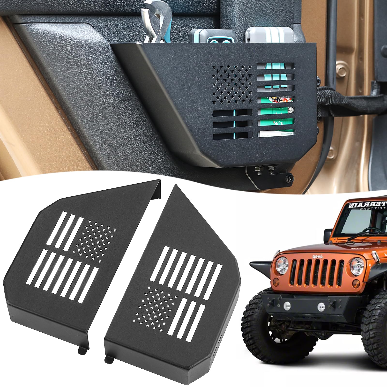 Amazon.com: Lifronkit Metal Rear Door Storage Box, Side Insert ...