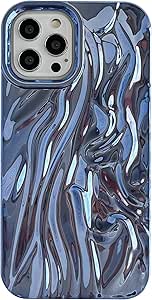 Amazon.com: Caseative for iPhone 12 Pro Case,Pleated Water Ripple Chrome Wave Pattern Soft Phone ...