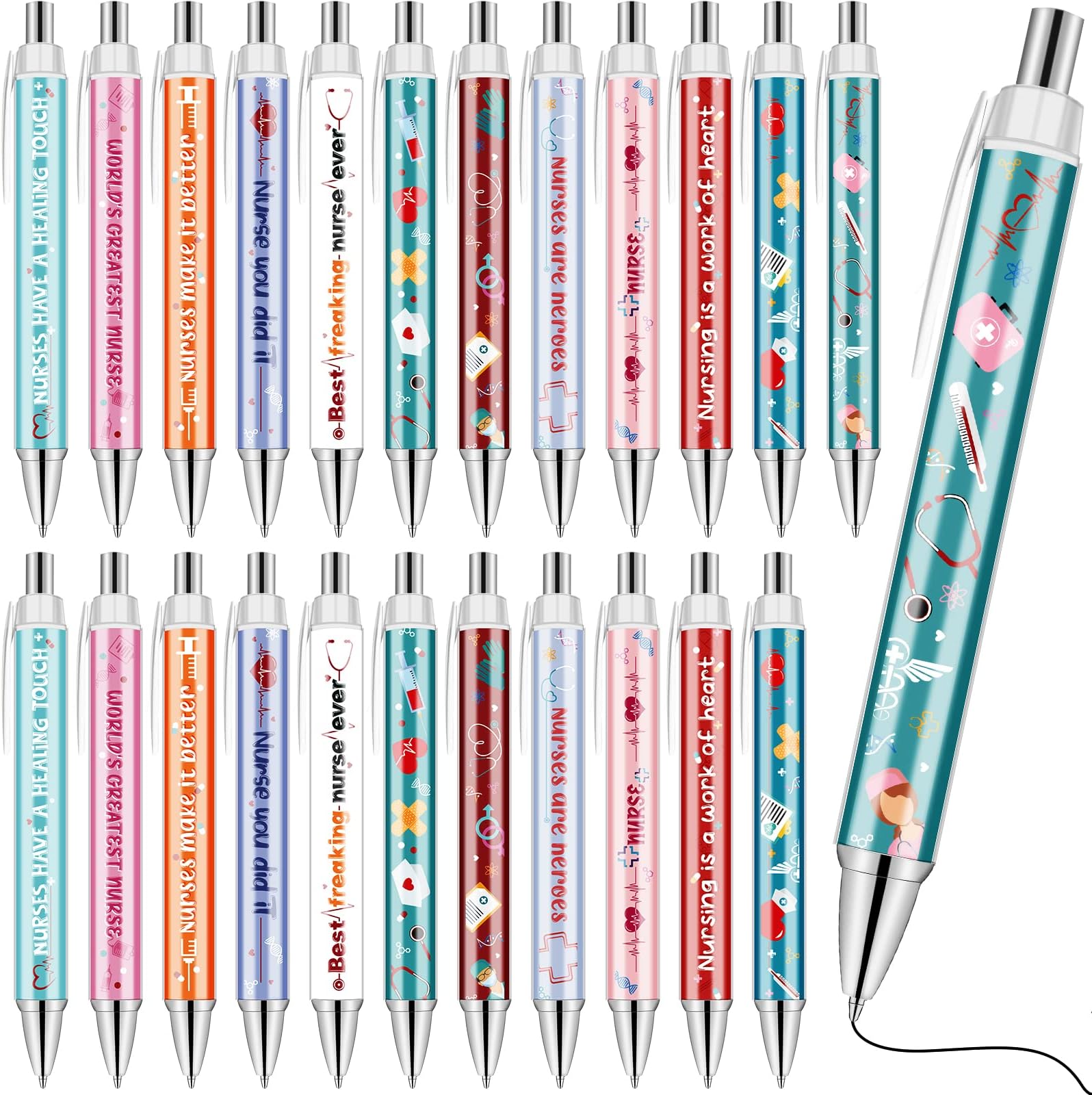 Amazon.com : Jutom 48 Pcs Funny Nurse Pens Lovely Cartoon Ballpoint ...