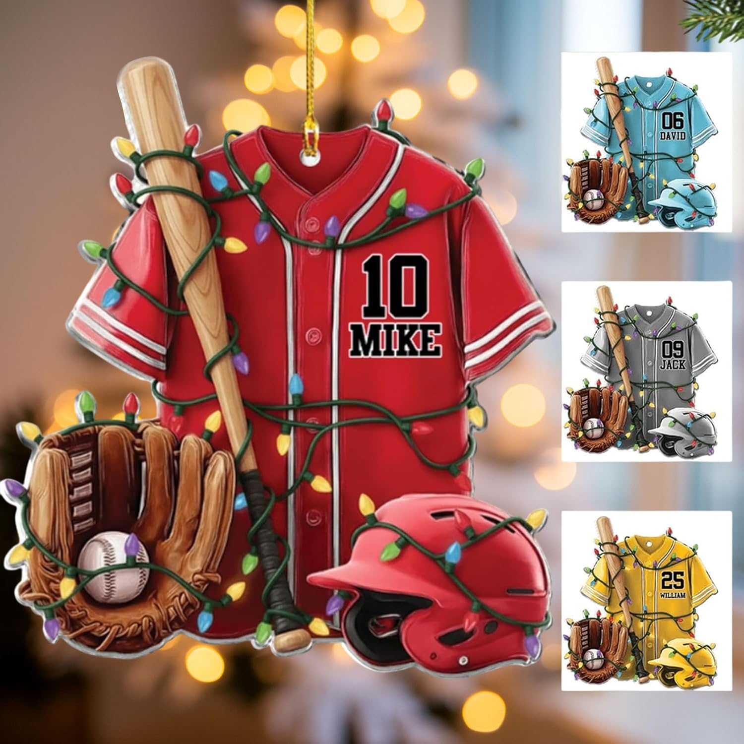 Amazon.com: NAZENTI Personalized Baseball Ornament 2025, Custom 2D ...