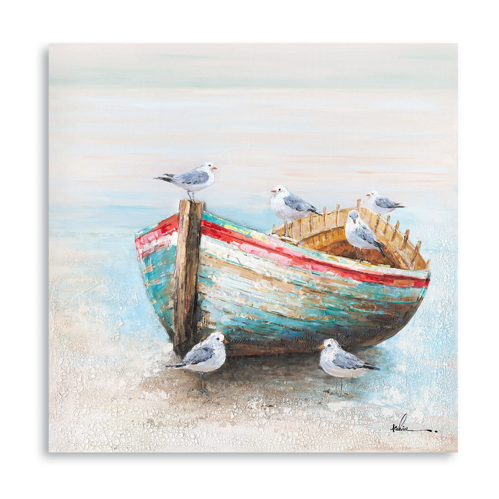 Amazon.com: Coastal Wall Decor Seagull Decor Coastal Seascape Art ...