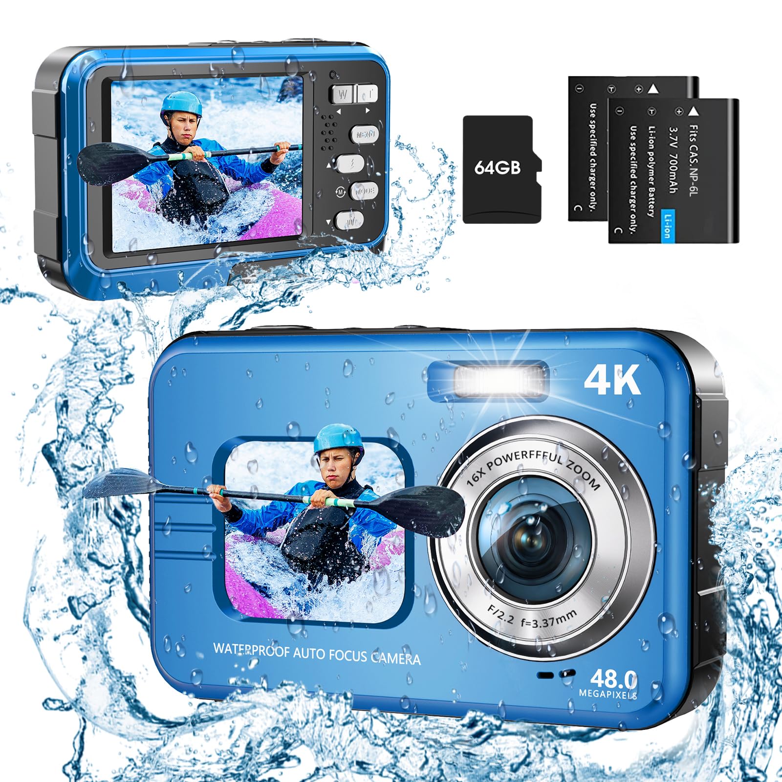 Amazon.com : Underwater Camera, UHD 4K 48MP Autofocus Waterproof Camera ...