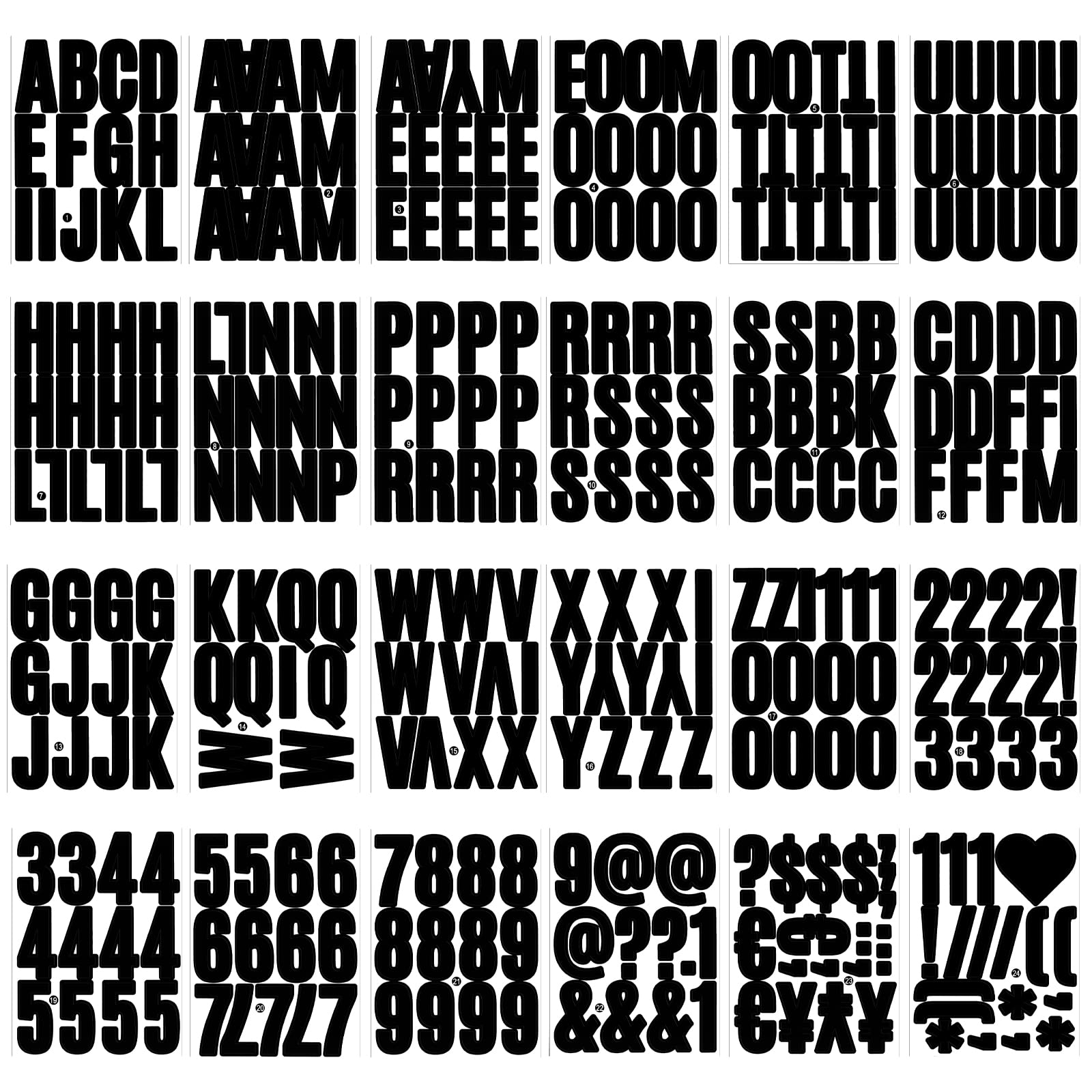 Snapklik.com : 318 Piece 24 Sheet Letter Stickers - Self Adhesive Vinyl ...