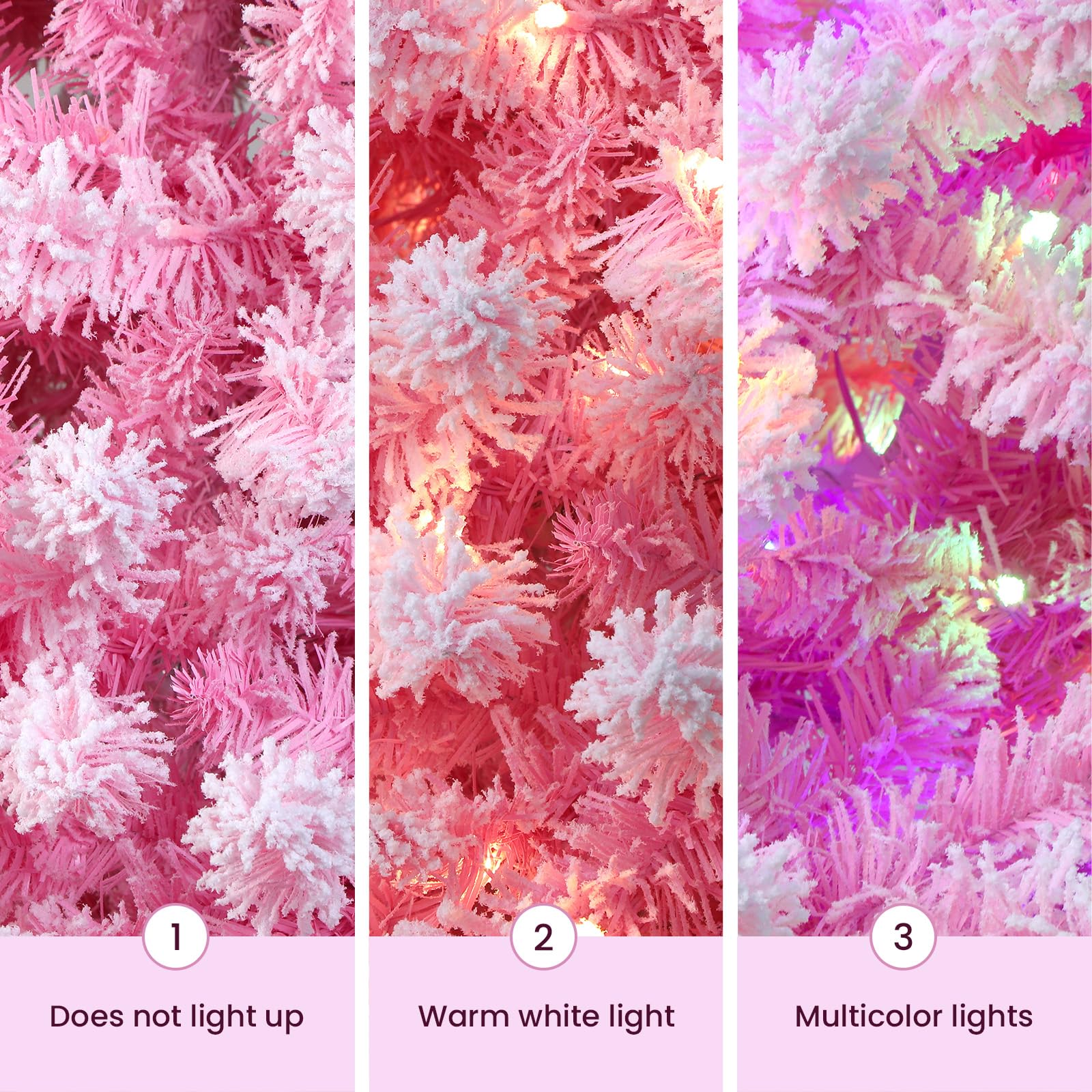 SHareconn 7.5ft Prelit Artificial Snow Flocked Pencil Christmas Tree ...