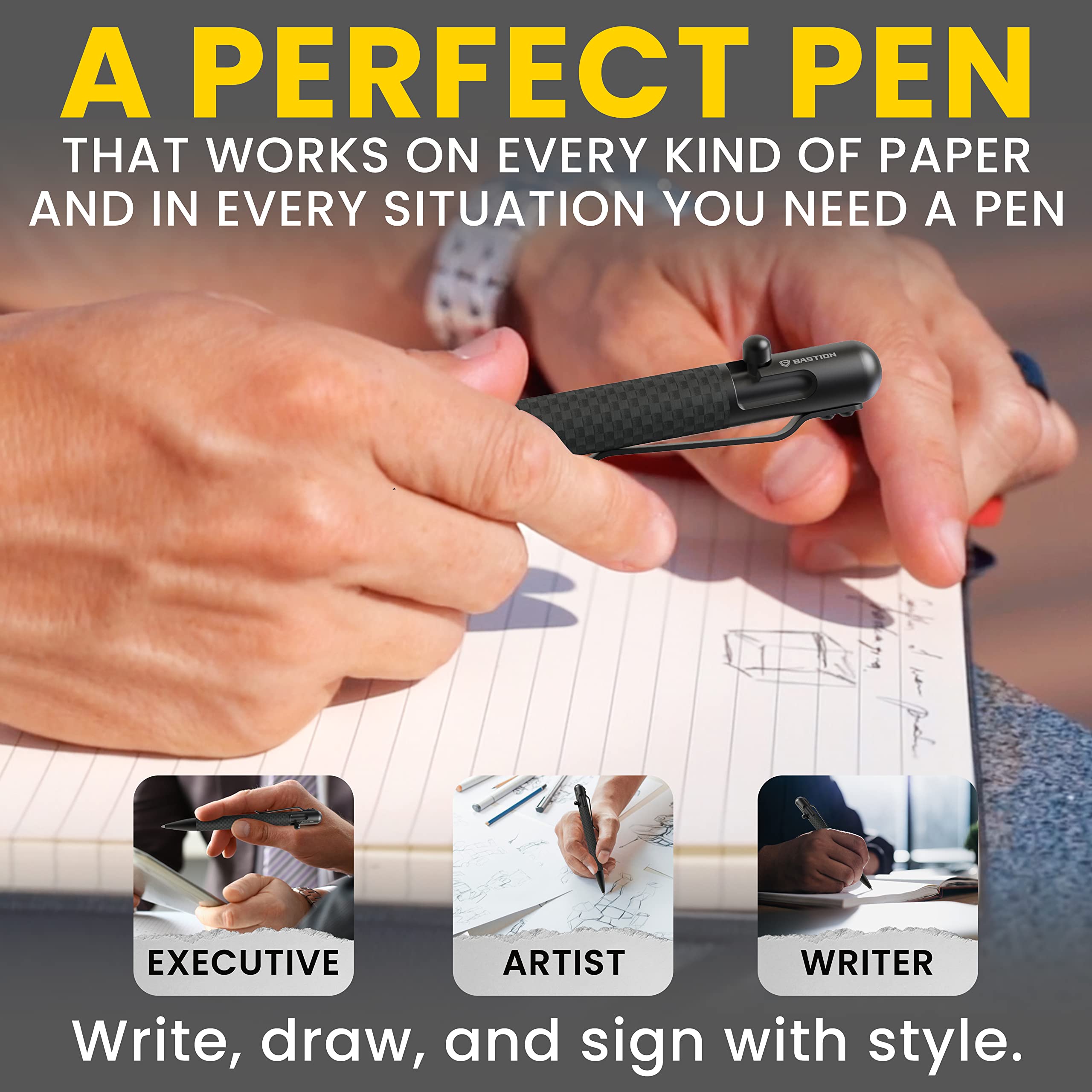 Snapklik.com : BASTION Luxury Carbon Fiber Bolt Action Pen Durable ...