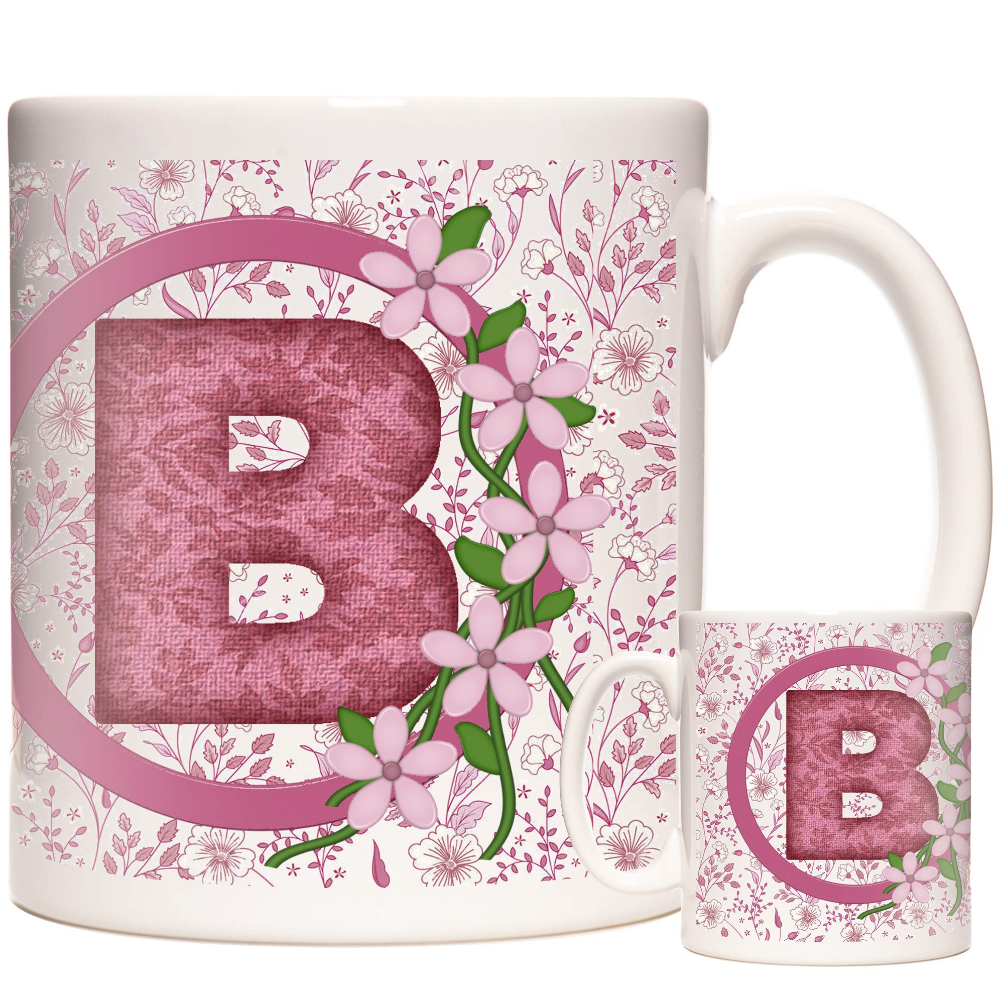 Letter B Gift Mug, Monogram Initial B Mug, Alphabet Letter B Mug ...