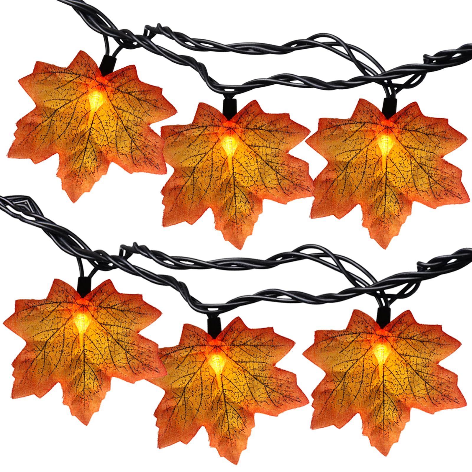 Amazon.com: SUNSGNE Fall Lights Thanksgiving String Lights, 13.6FT ...